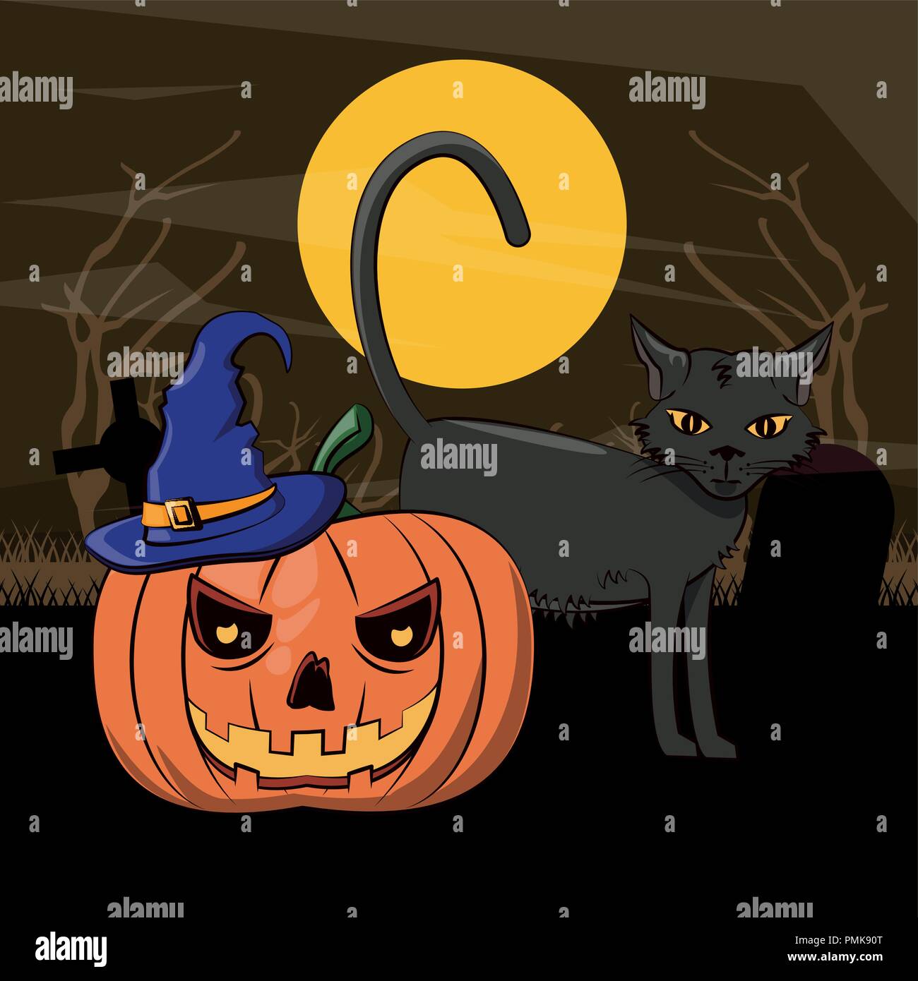 Halloween scary cartoons Stock Vector Image & Art - Alamy