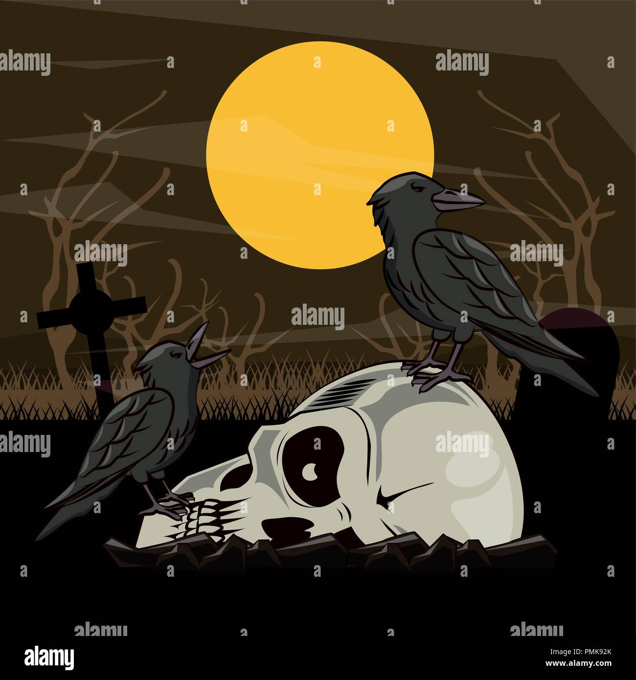 Halloween scary cartoons Stock Vector Image & Art - Alamy