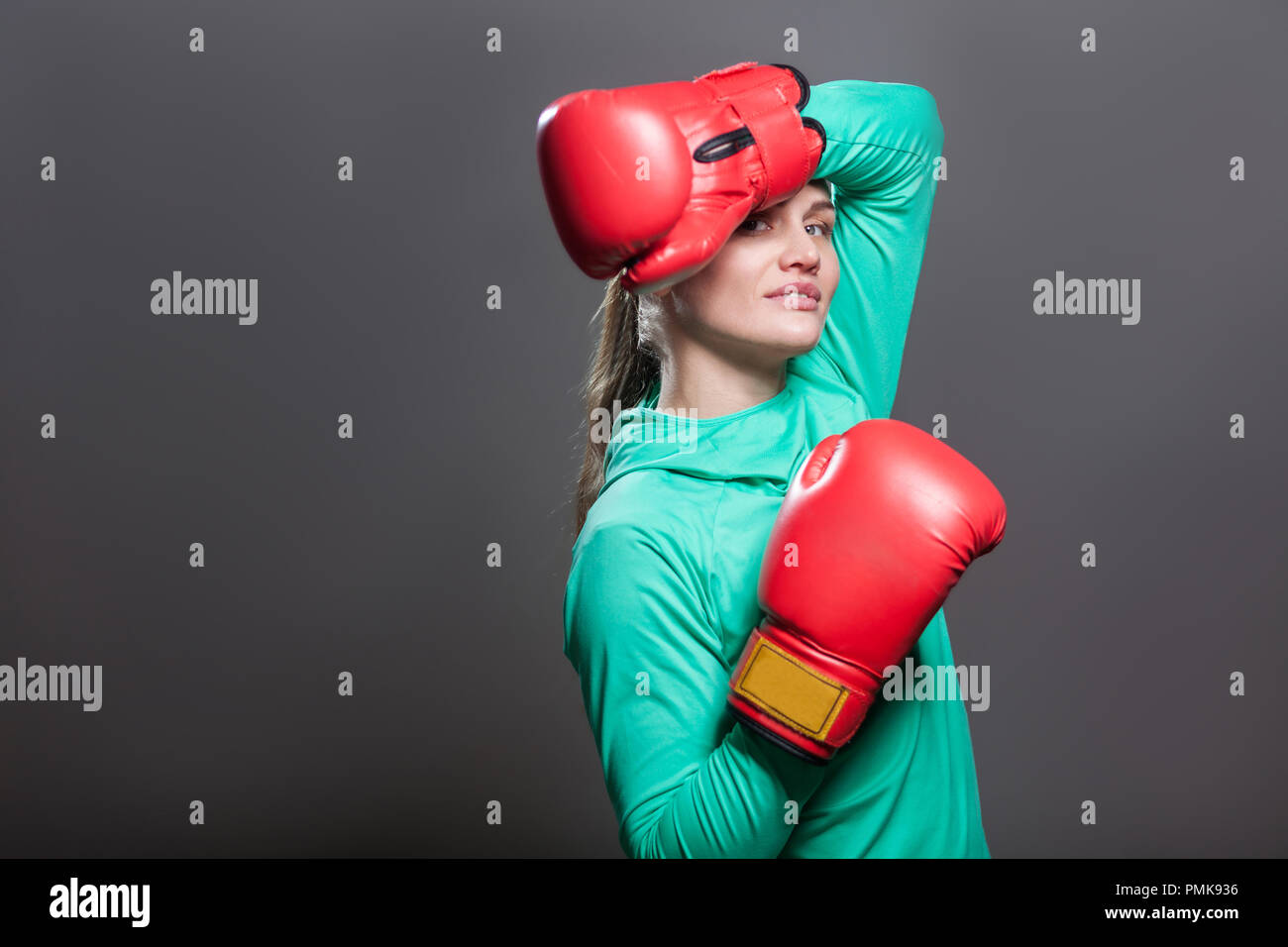 Sport boxing action arms raised hi-res stock photography and images - Alamy