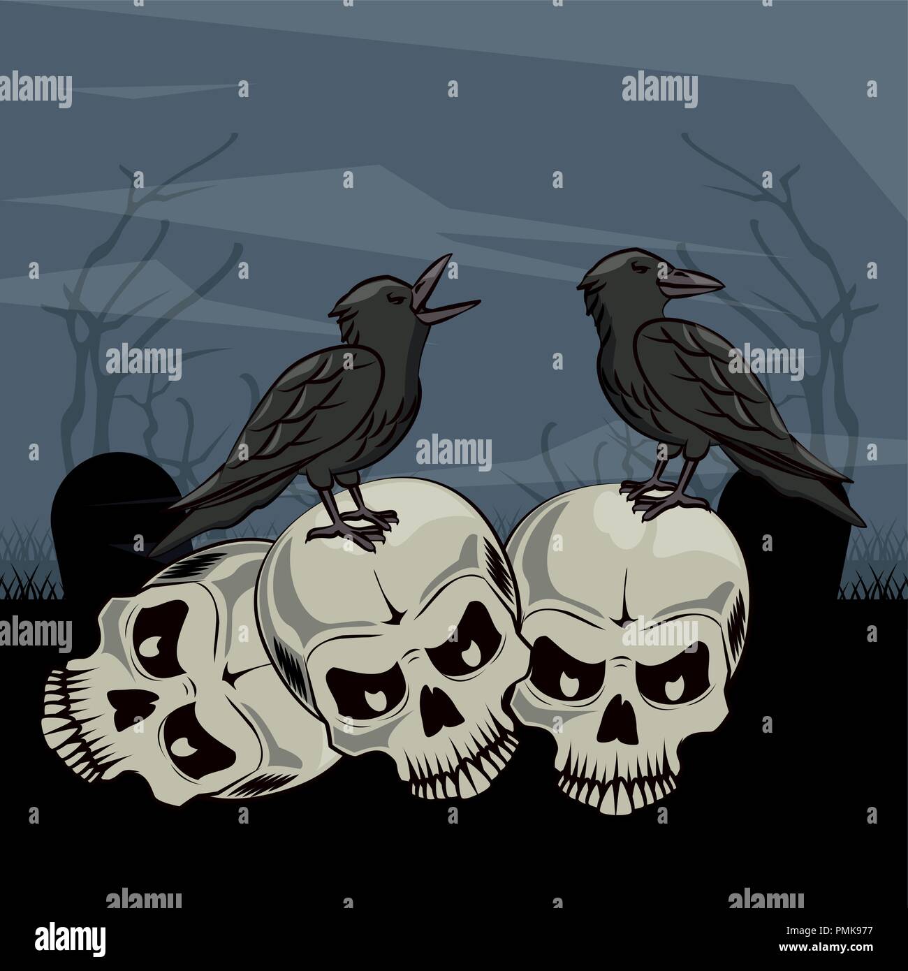 Halloween scary cartoons Stock Vector Image & Art - Alamy
