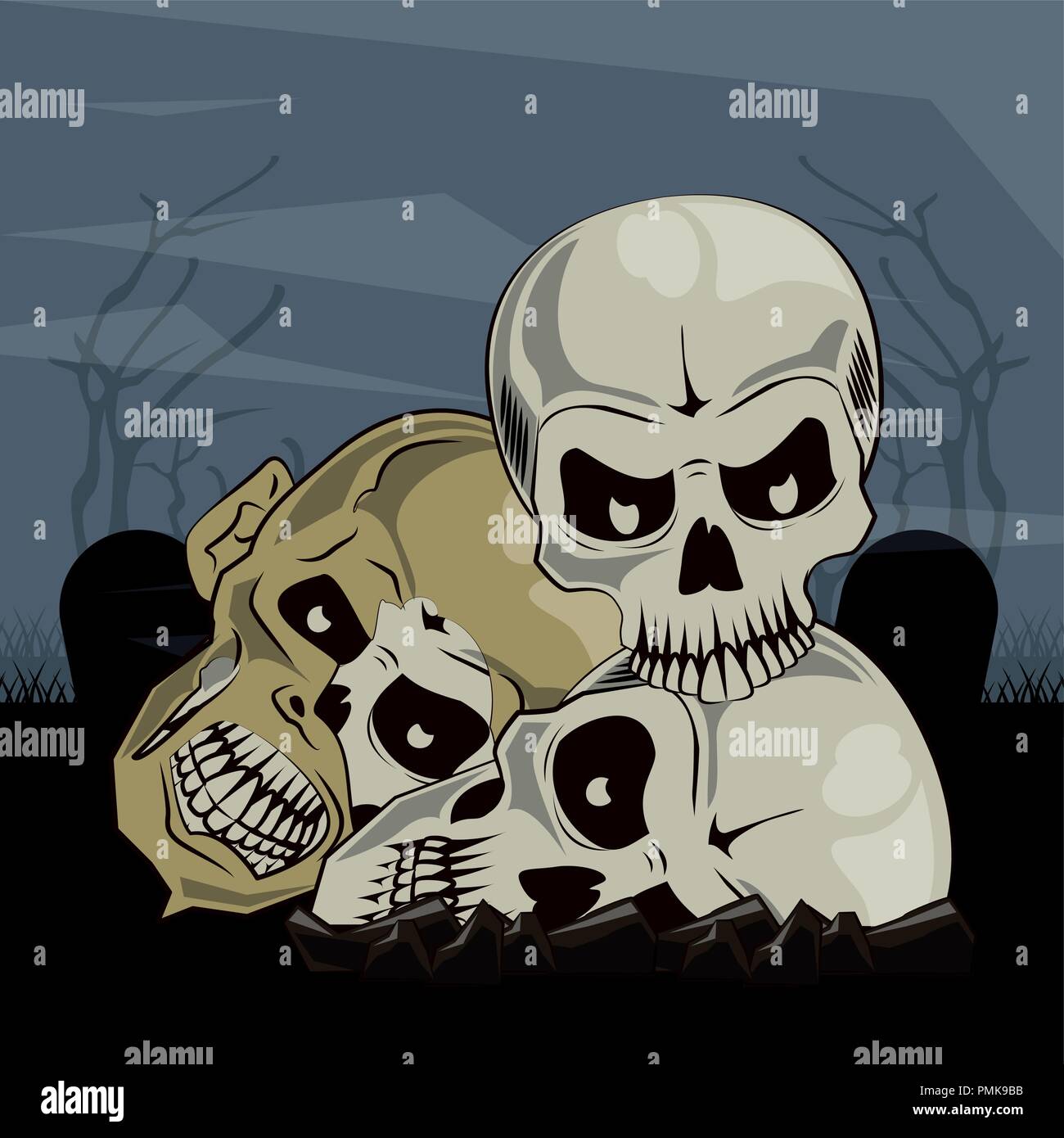 Halloween scary cartoons Stock Vector Image & Art - Alamy