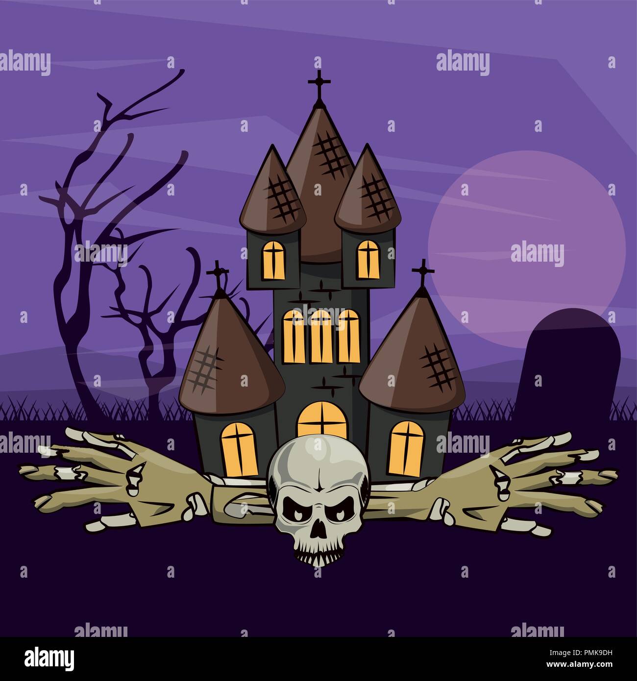 Halloween scary cartoons Stock Vector Image & Art - Alamy