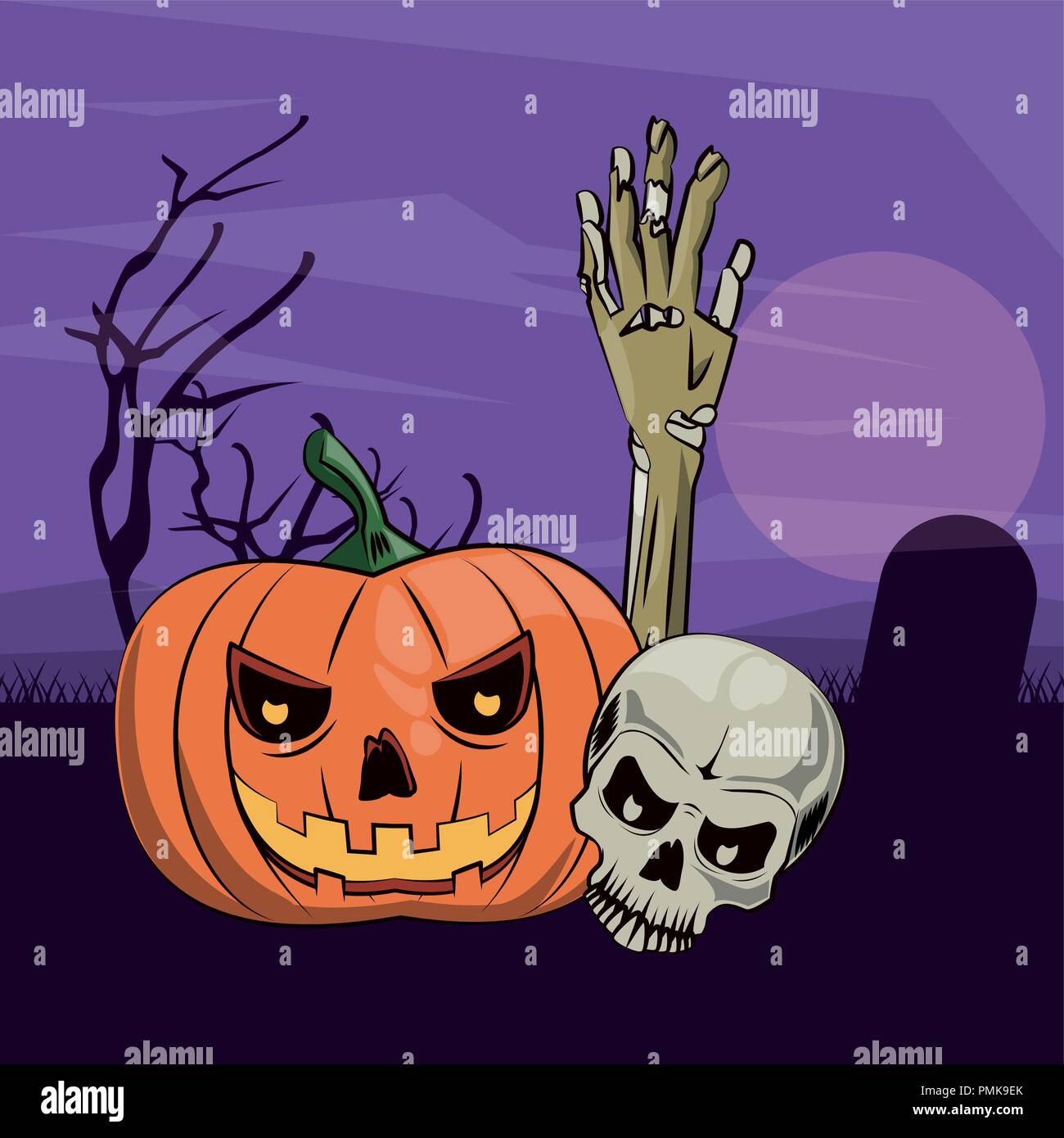 Halloween scary cartoons Stock Vector Image & Art - Alamy