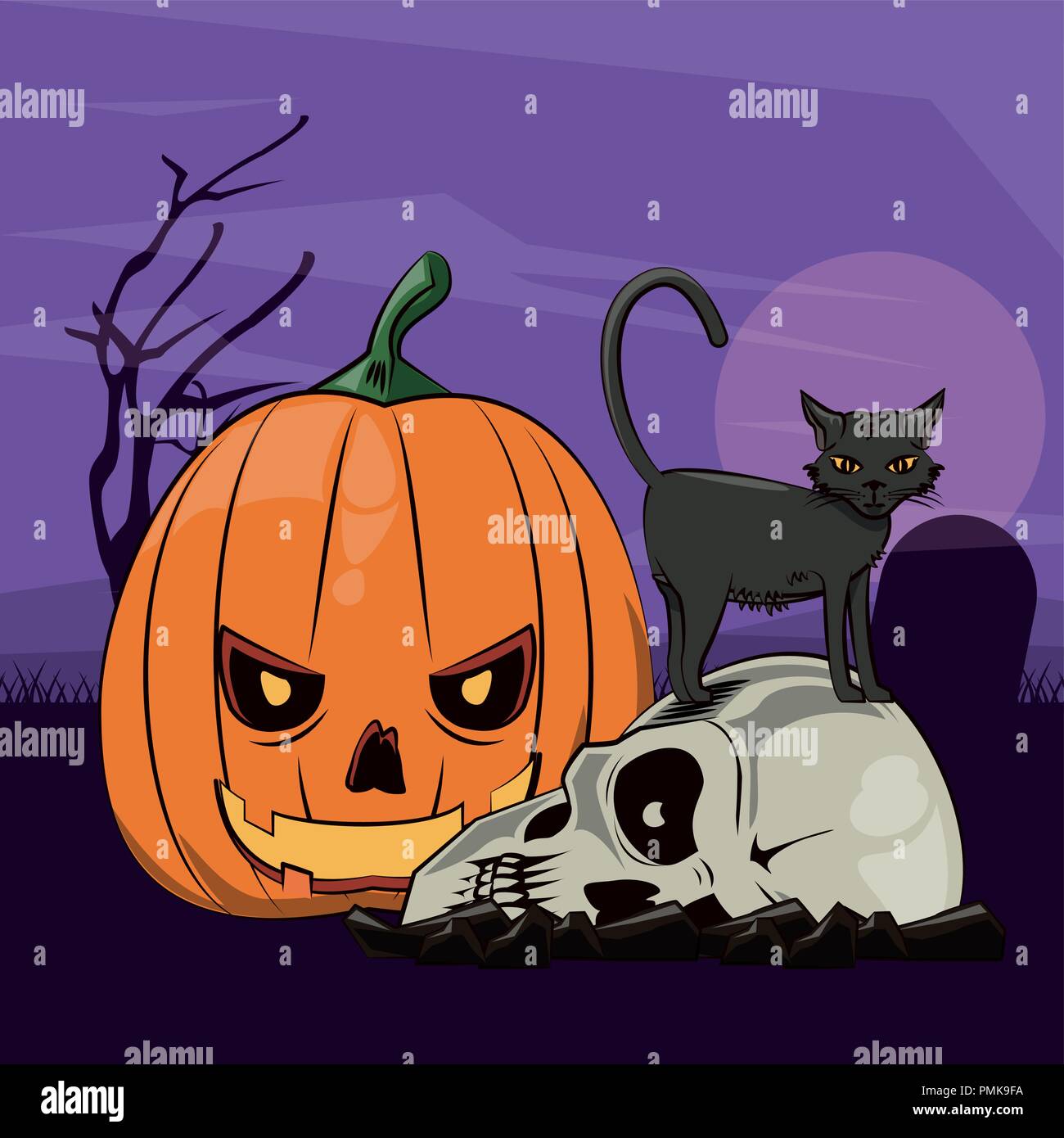 Halloween scary cartoons Stock Vector Image & Art - Alamy