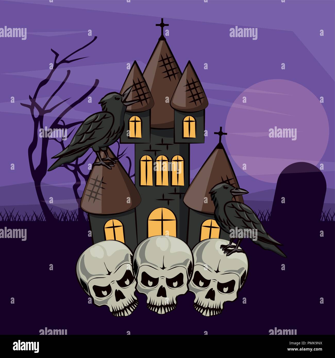 Halloween scary cartoons Stock Vector Image & Art - Alamy
