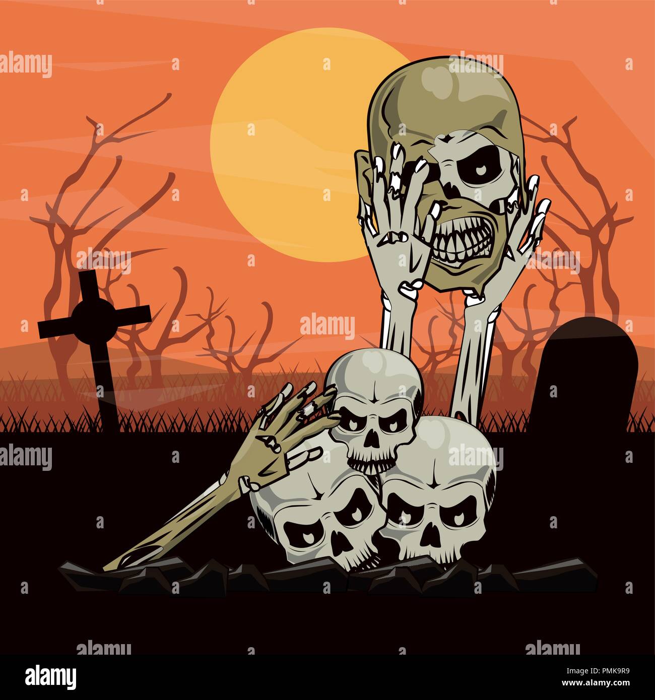 Halloween scary cartoons Stock Vector Image & Art - Alamy