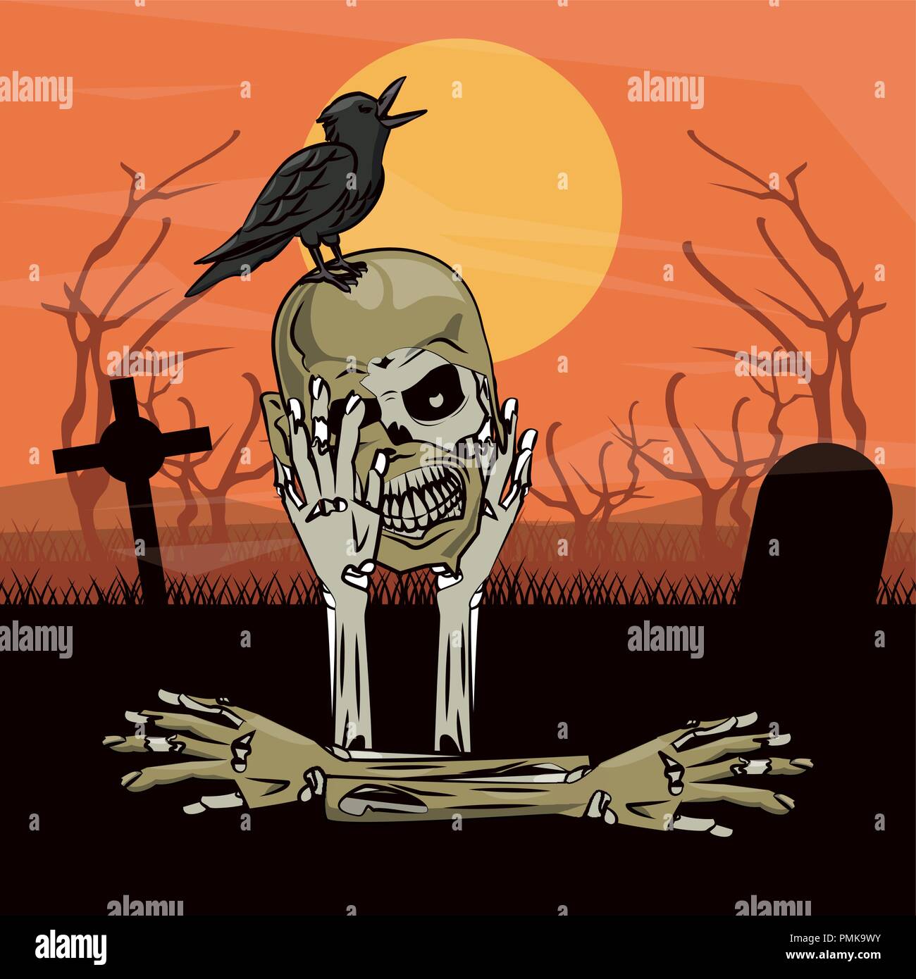 Halloween scary cartoons Stock Vector Image & Art - Alamy