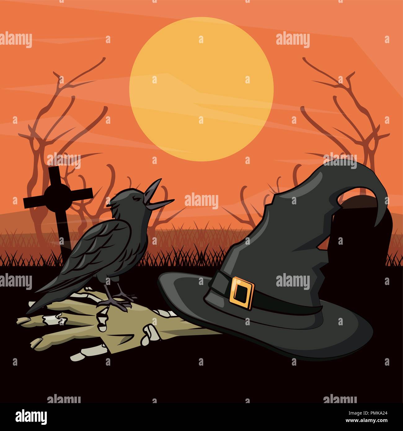Halloween scary cartoons Stock Vector Image & Art - Alamy