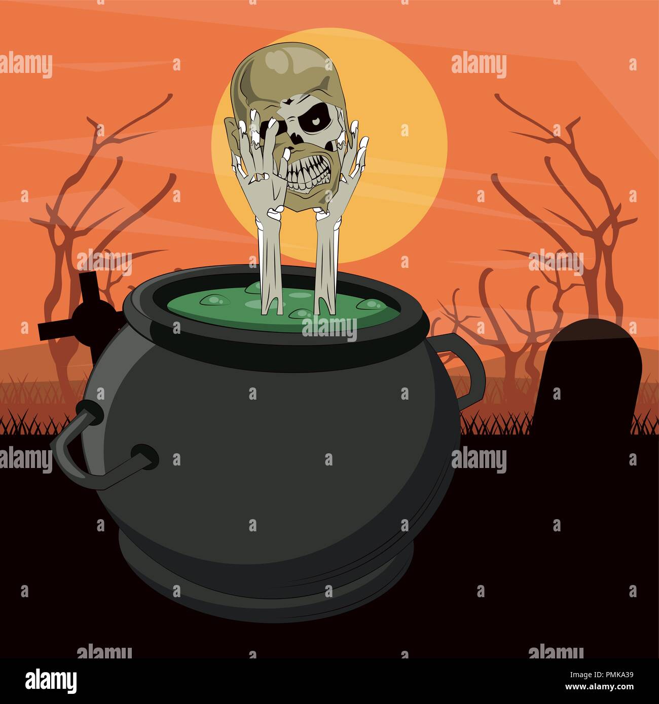 Halloween scary cartoons Stock Vector Image & Art - Alamy