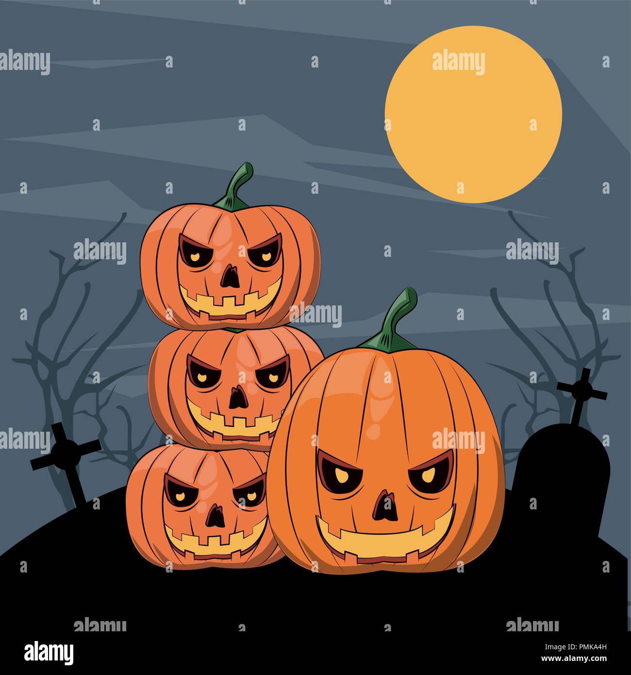 Halloween scary cartoons Stock Vector Image & Art - Alamy