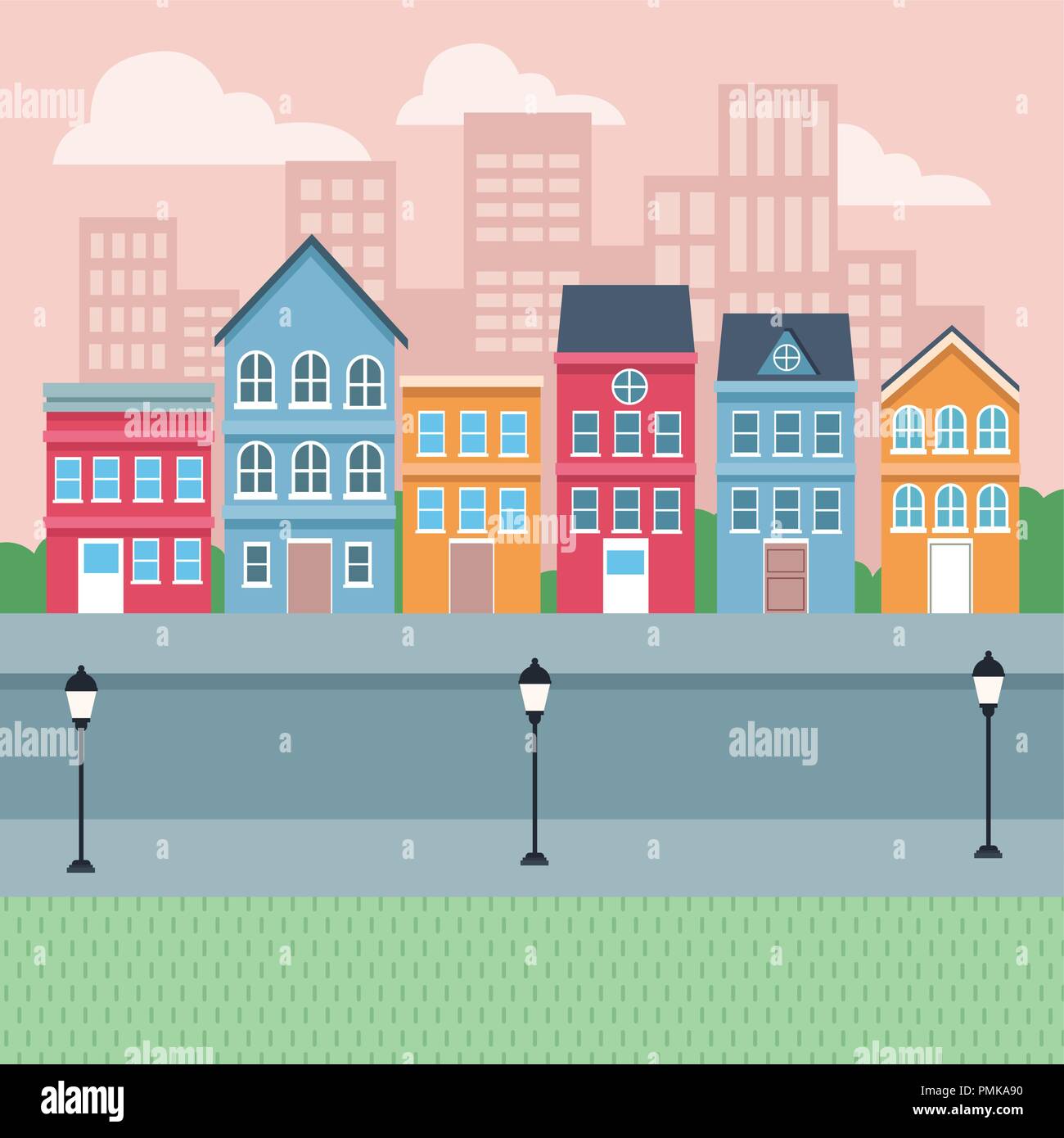 Town scenery cartoons Stock Vector Image & Art - Alamy