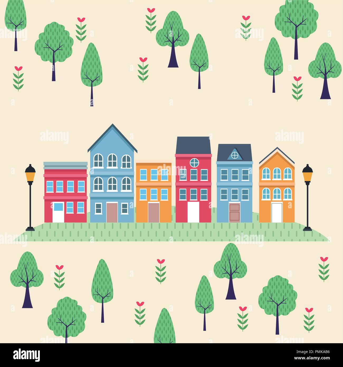 Town scenery cartoons Stock Vector Image & Art - Alamy