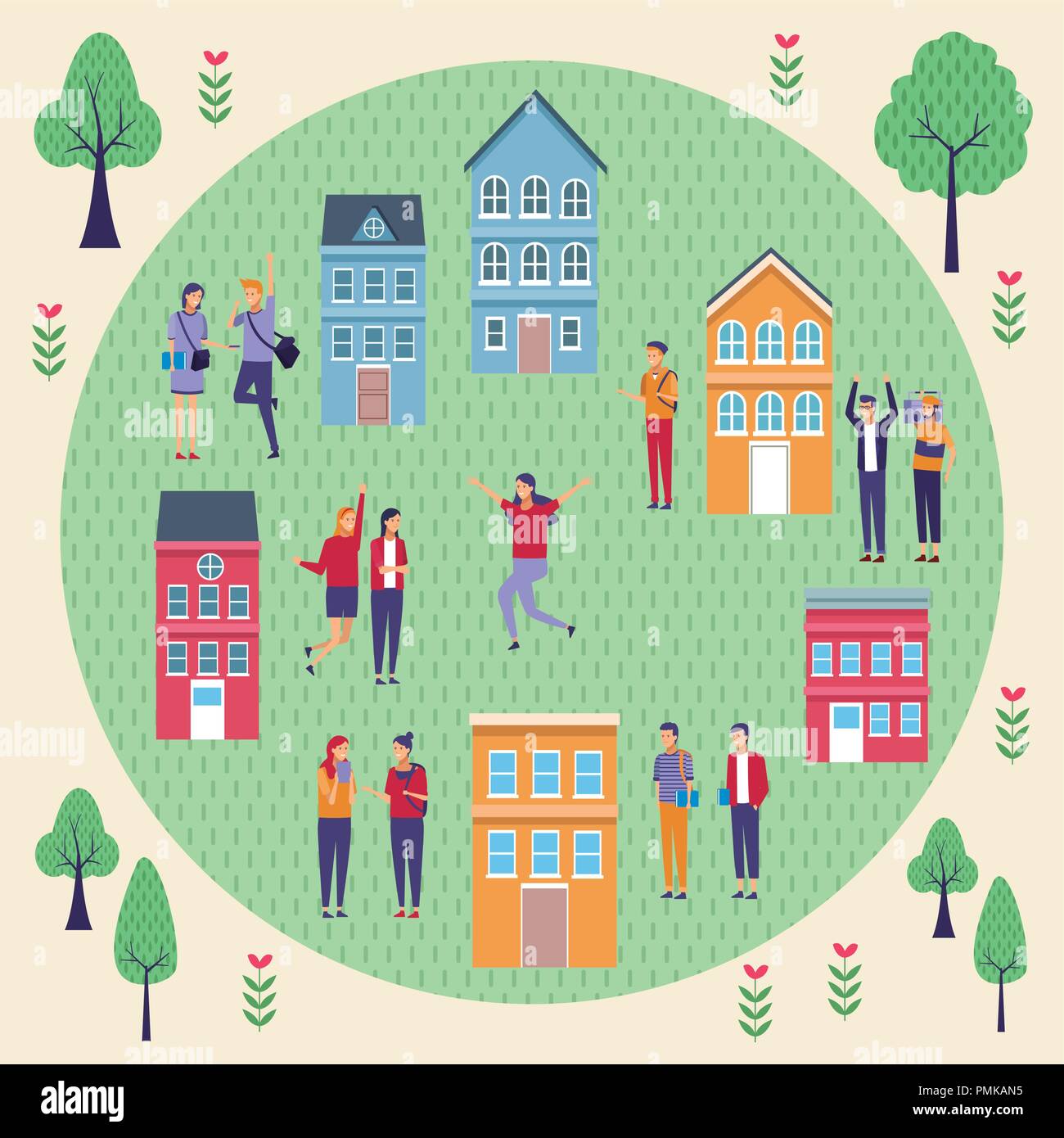 Top view beautiful city on Stock Vector Images - Alamy