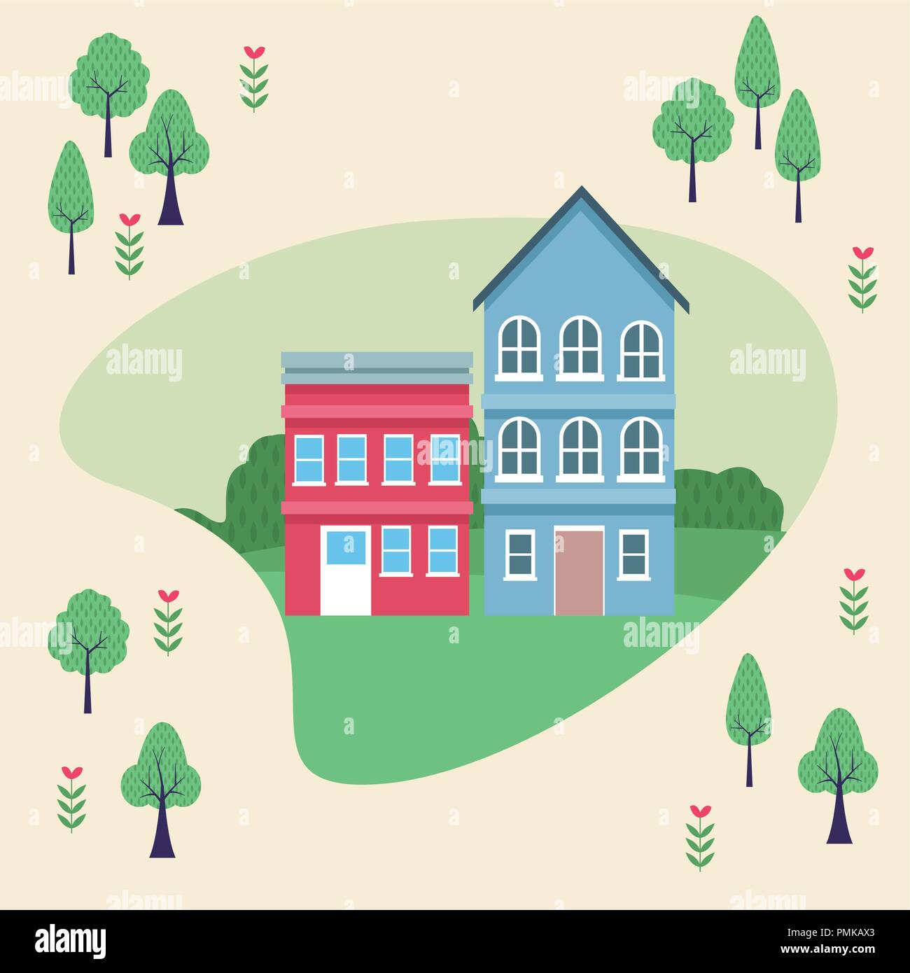 Town scenery cartoons Stock Vector Image & Art - Alamy