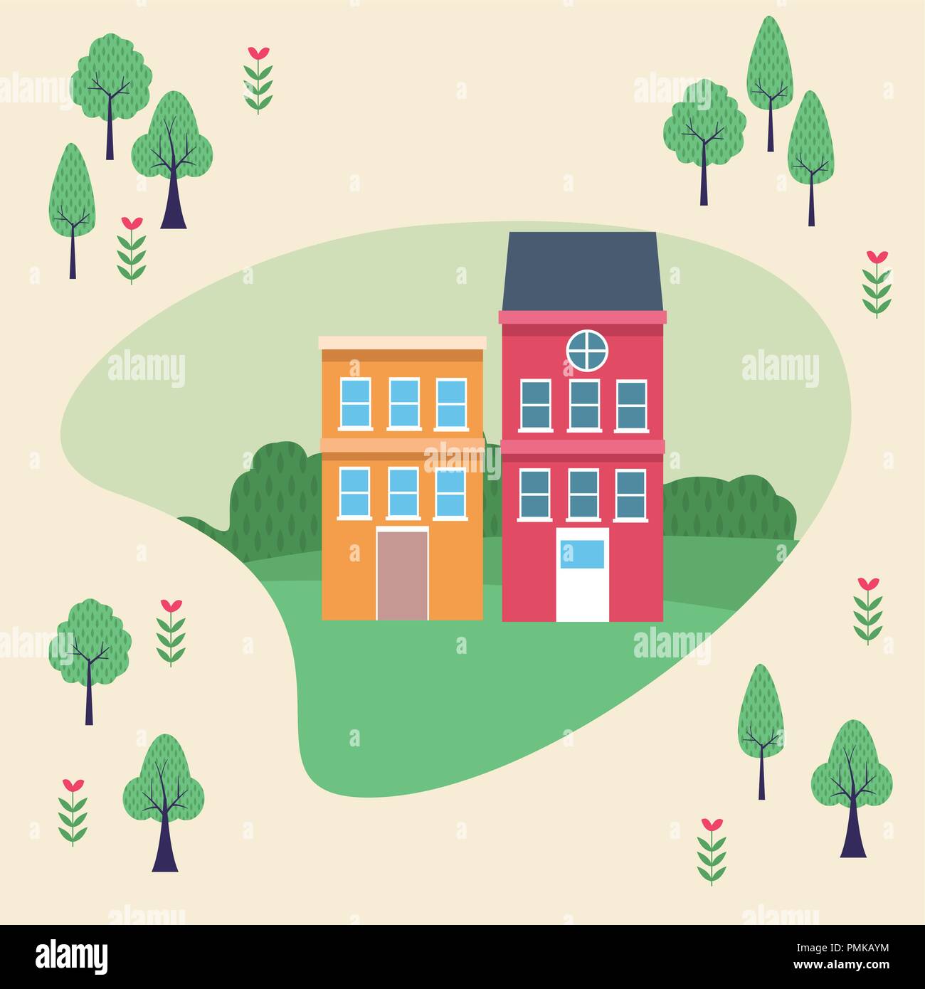 Town scenery cartoons Stock Vector Image & Art - Alamy