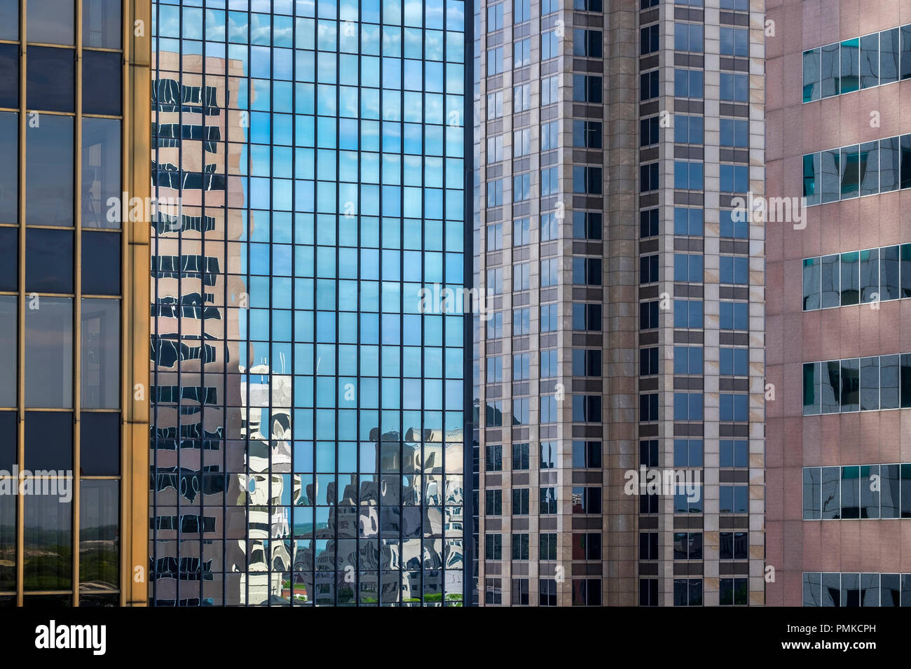 Architecture detail in office blocks, Birmingham alabama Stock Photo ...