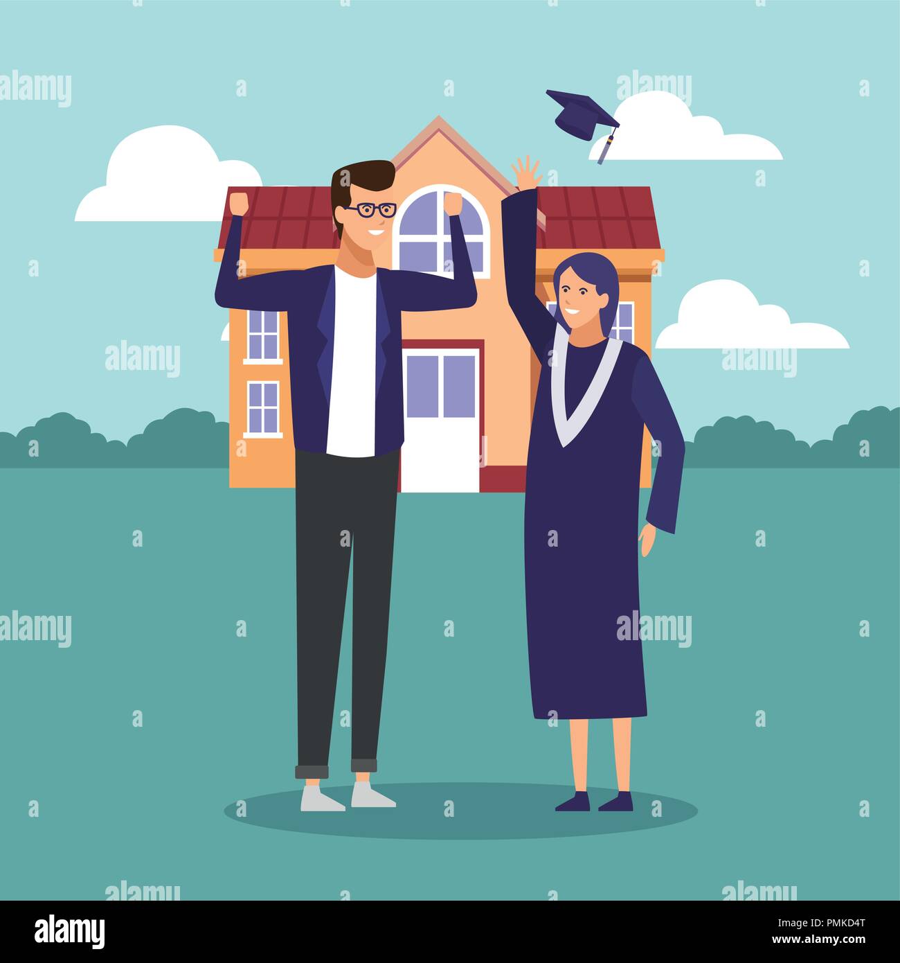 Student graduation cartoons Stock Vector Image & Art - Alamy