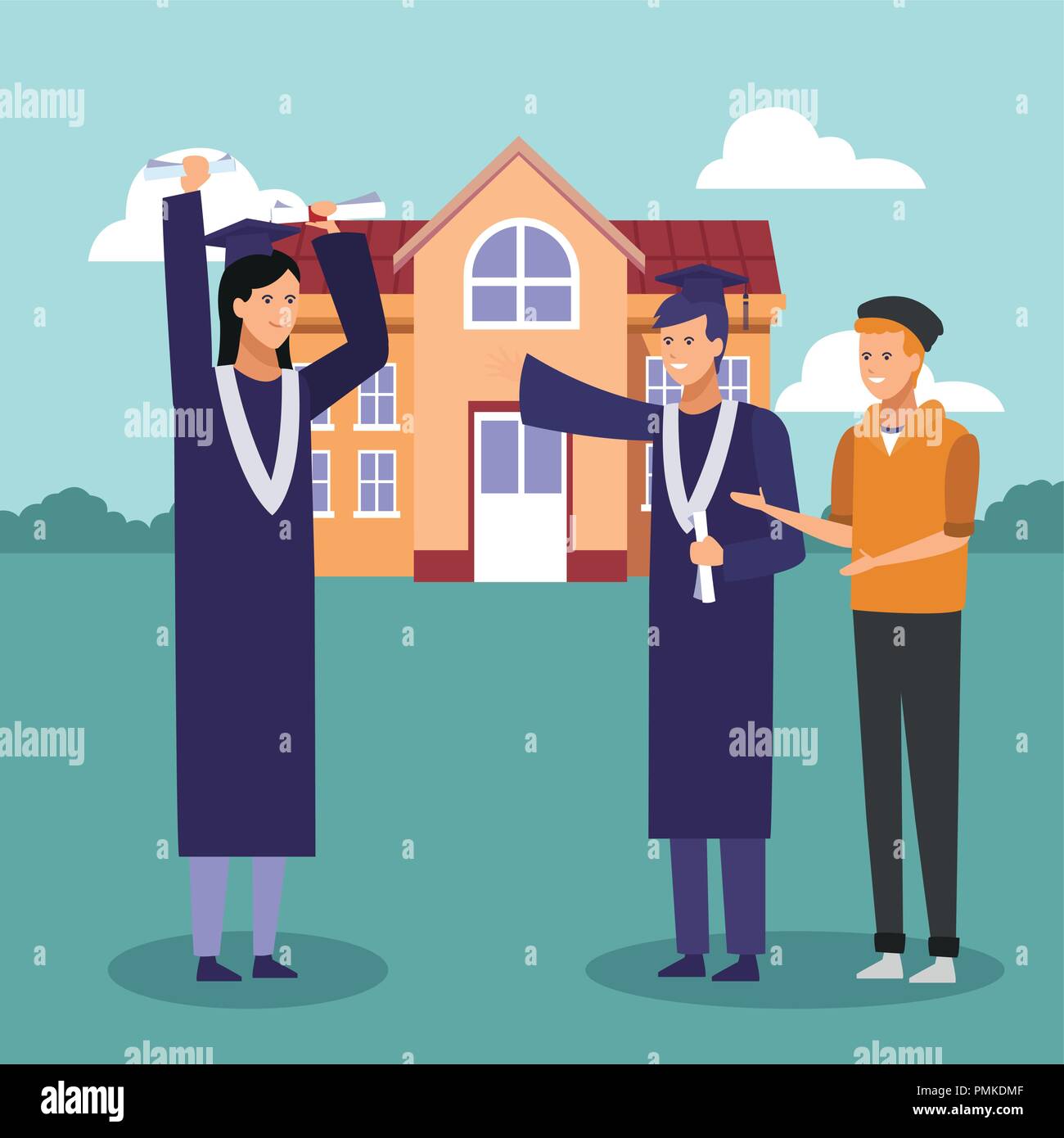 Students graduation cartoons Stock Vector Image & Art - Alamy
