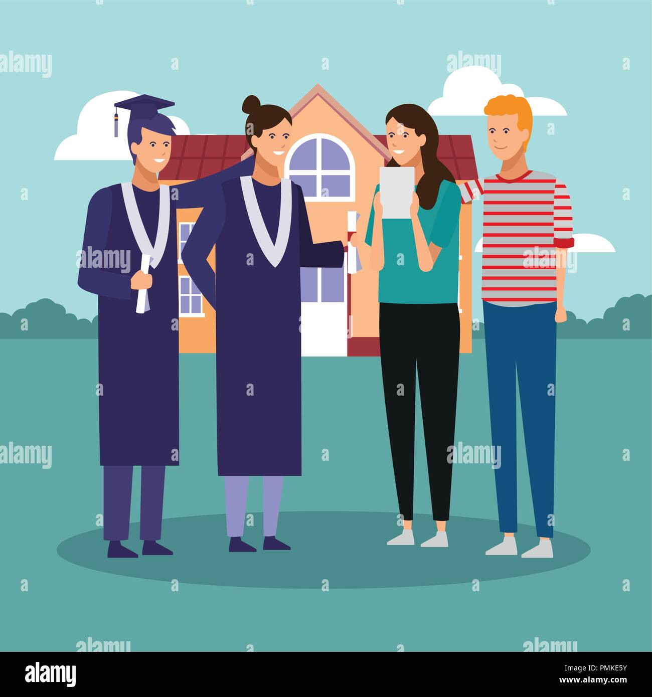 Students graduation cartoons Stock Vector Image & Art - Alamy