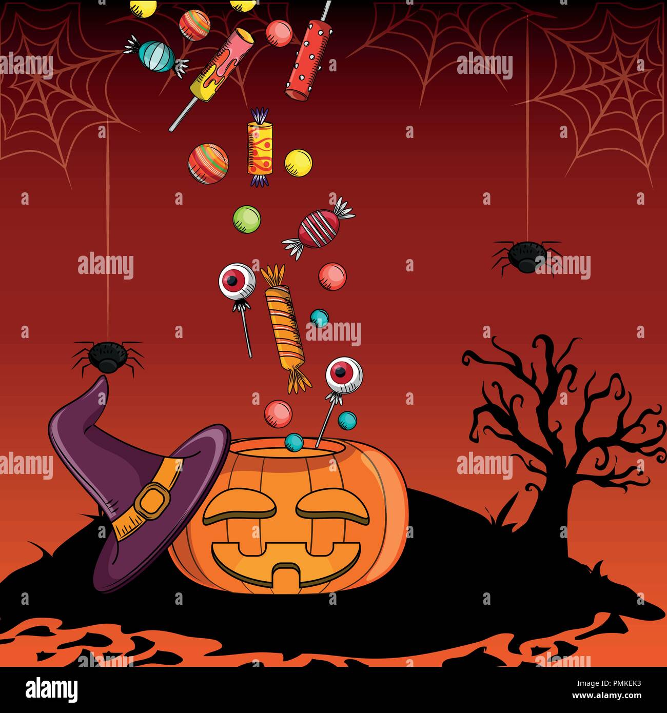 Halloween scary cartoons Stock Vector Image & Art - Alamy