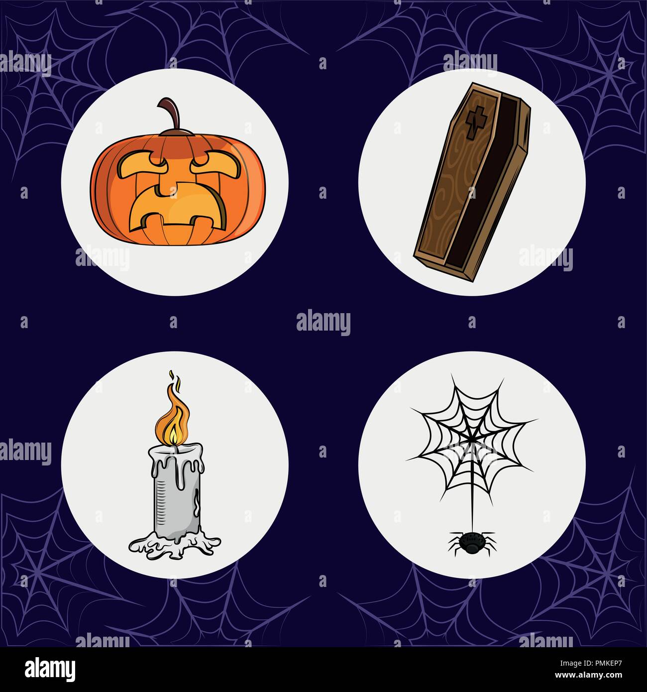Set of halloween round icons Stock Vector Image & Art - Alamy