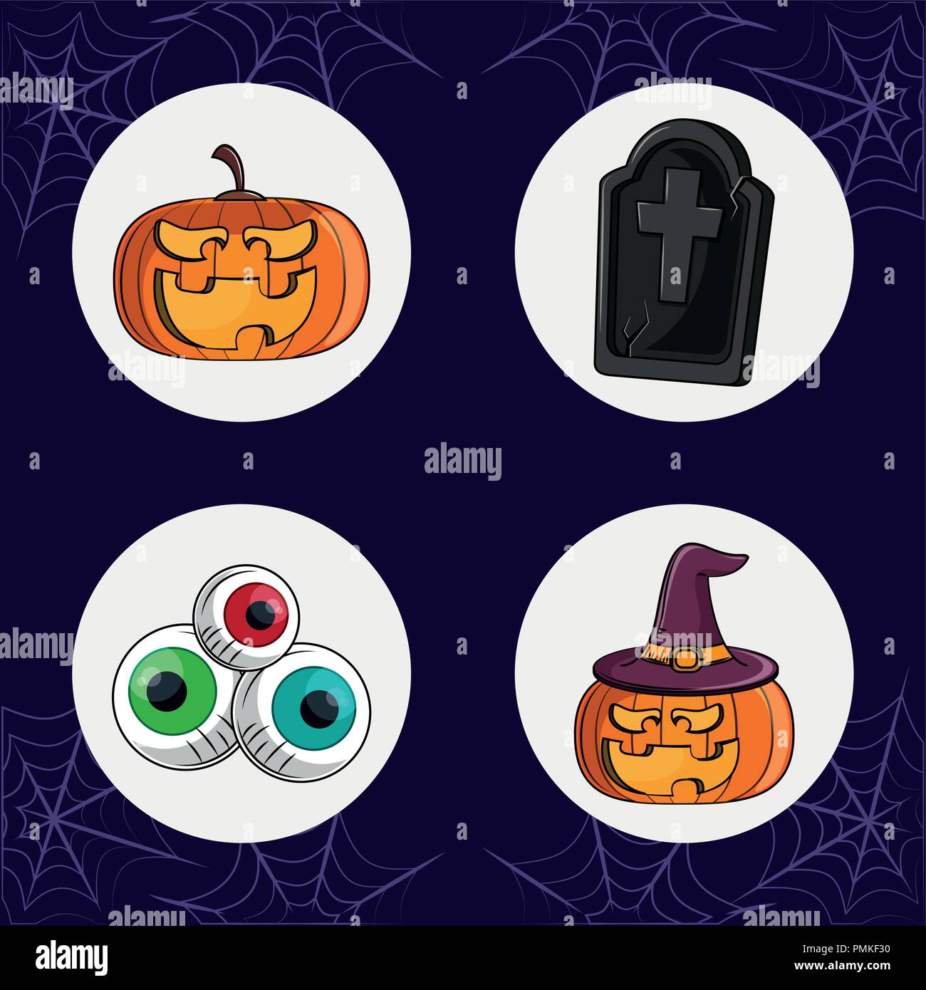 Set of halloween round icons Stock Vector Image & Art - Alamy