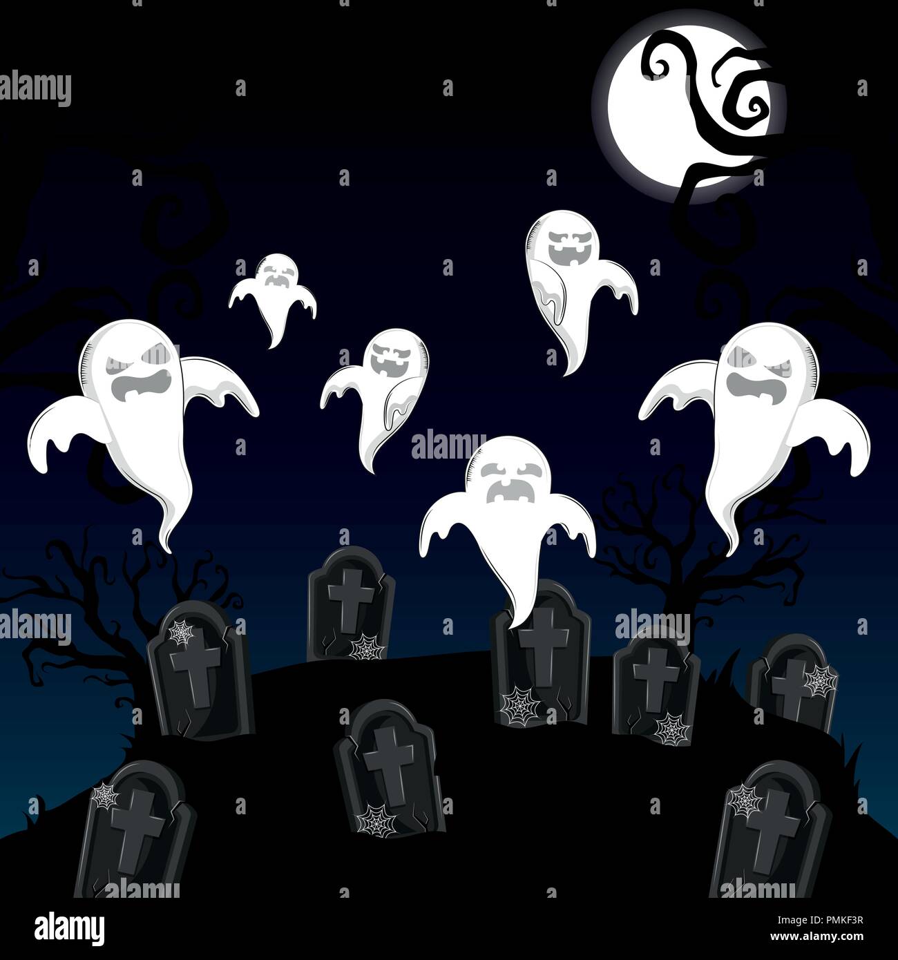 Halloween scary cartoons Stock Vector Image & Art - Alamy