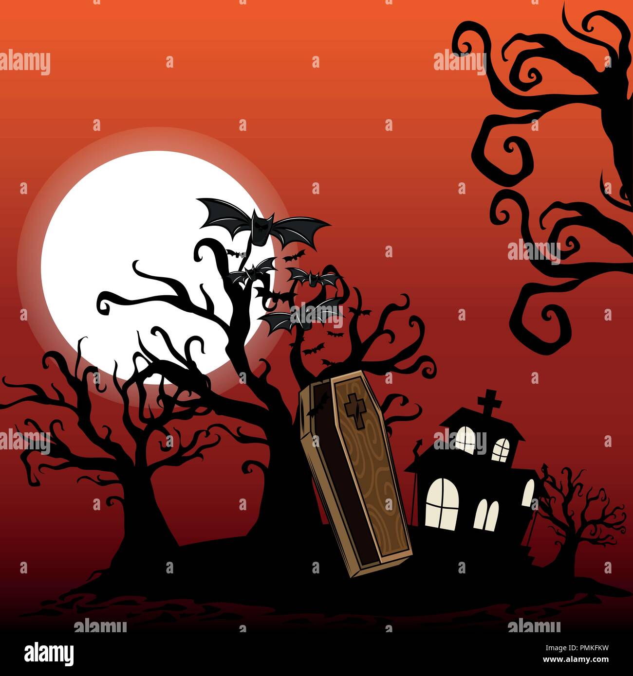 Halloween scary cartoons Stock Vector Image & Art - Alamy