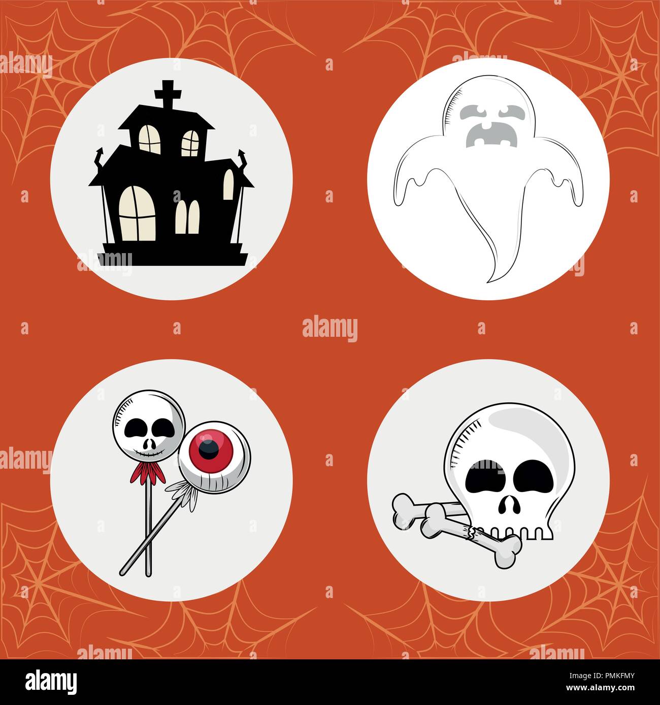 Set of halloween round icons Stock Vector Image & Art - Alamy