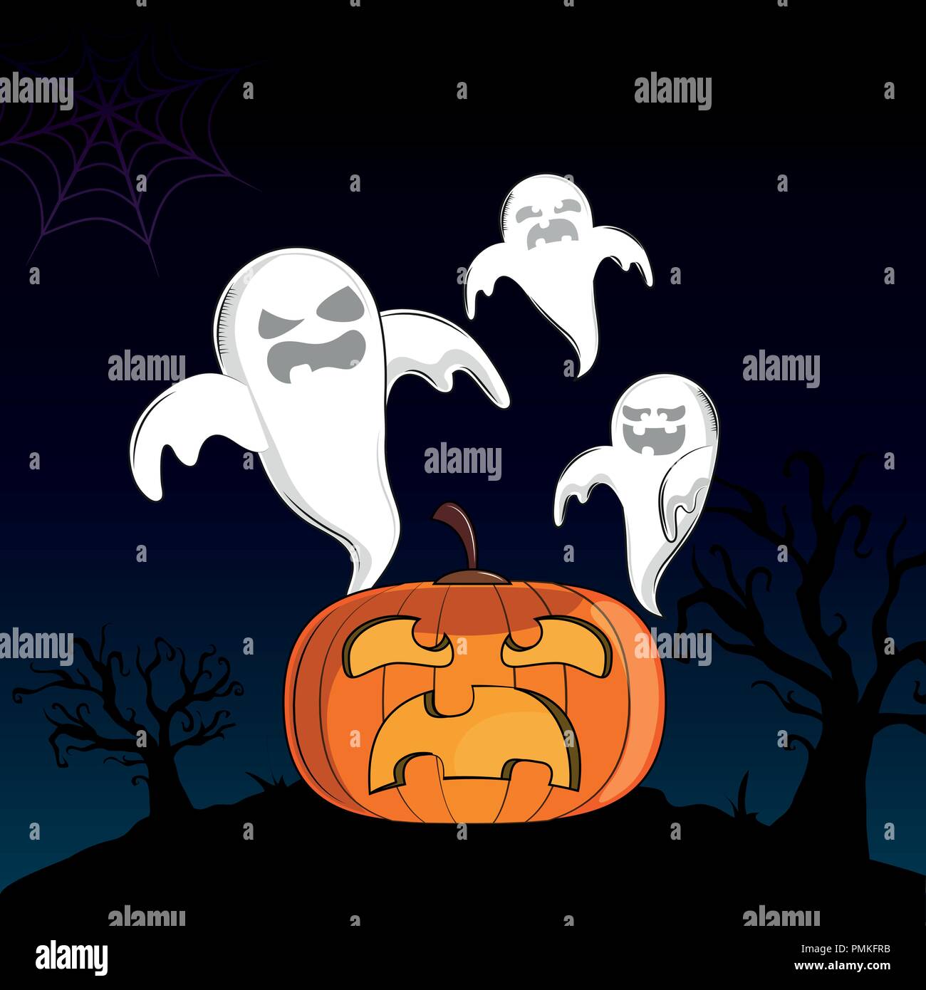 Halloween scary cartoons Stock Vector Image & Art - Alamy