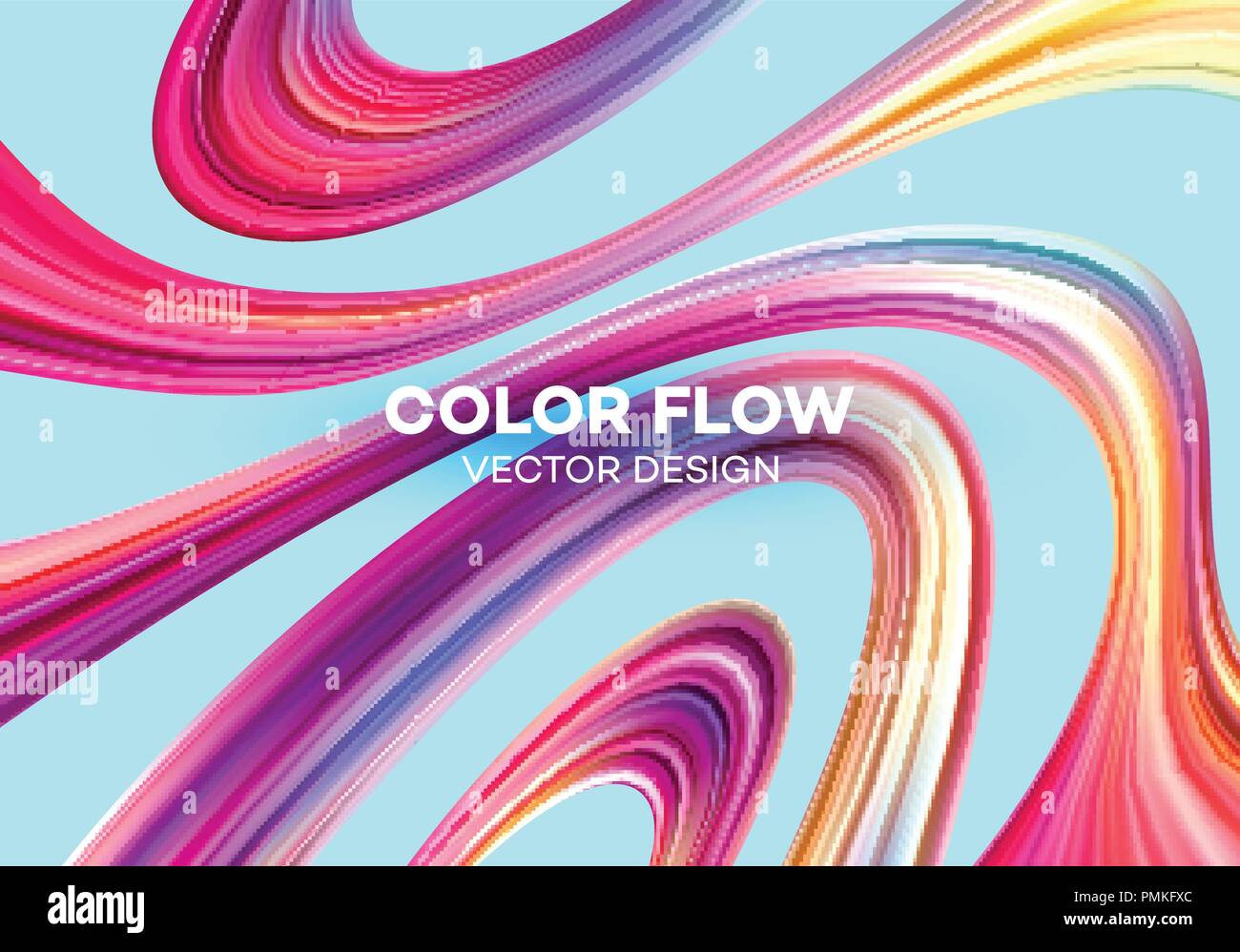 Modern colorful flow poster. Wave Liquid shape in blue color background ...