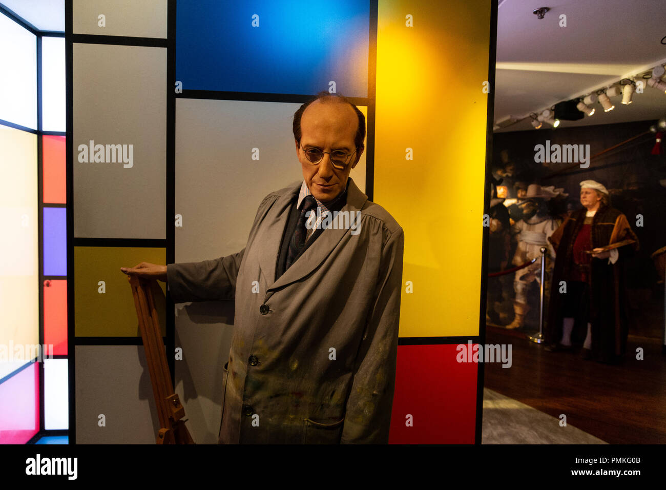 Piet Mondrian, the painter, in Madame Tussauds museum in Amsterdam ...