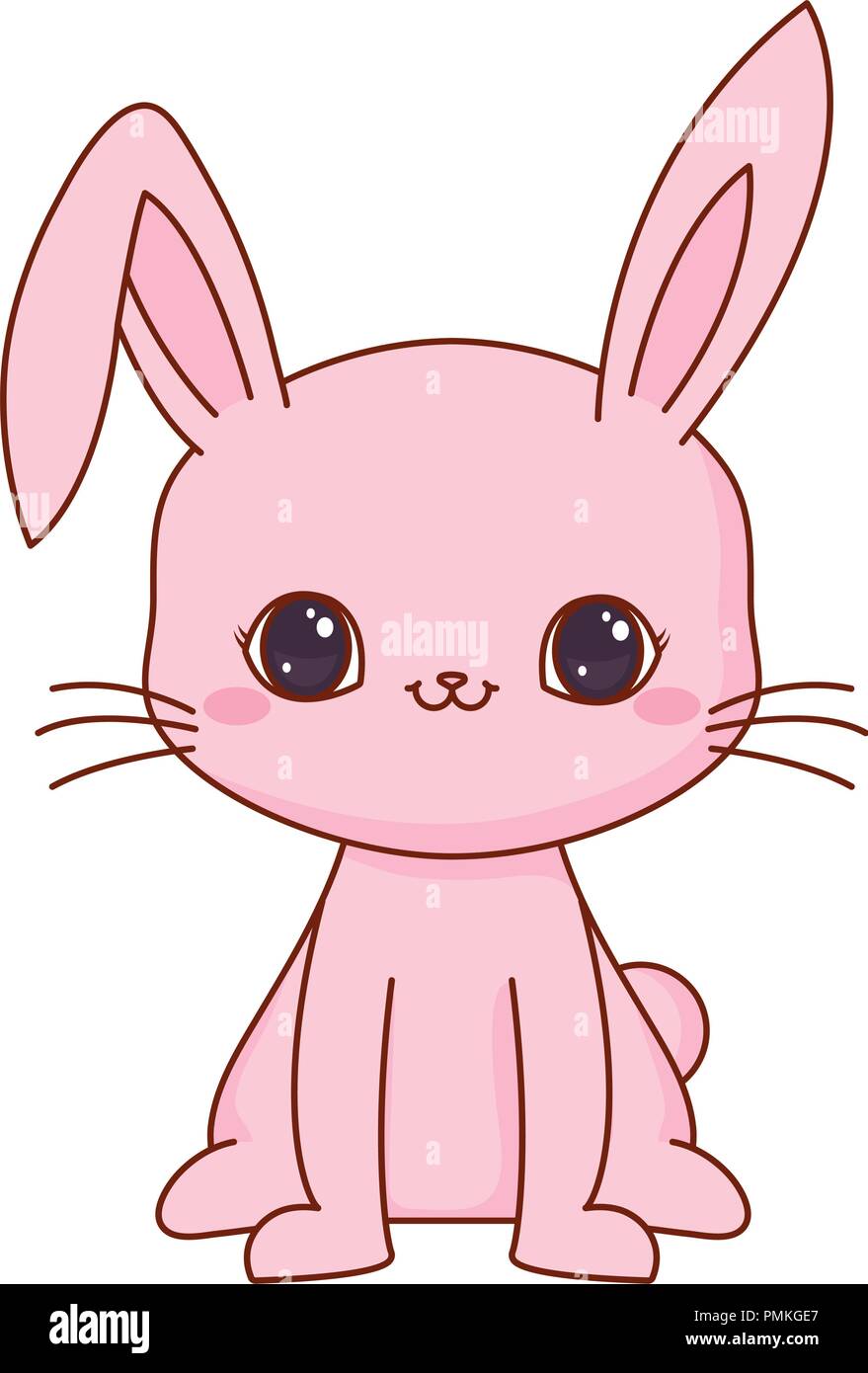 cute rabbit icon over white background, vector illustration Stock ...