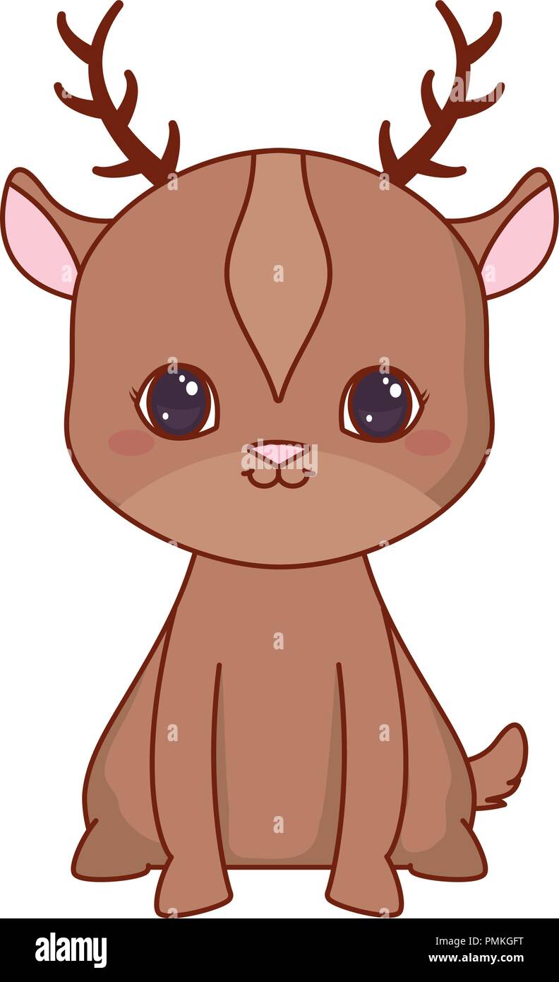 cute deer icon over background, vector illustration Stock Vector Image ...