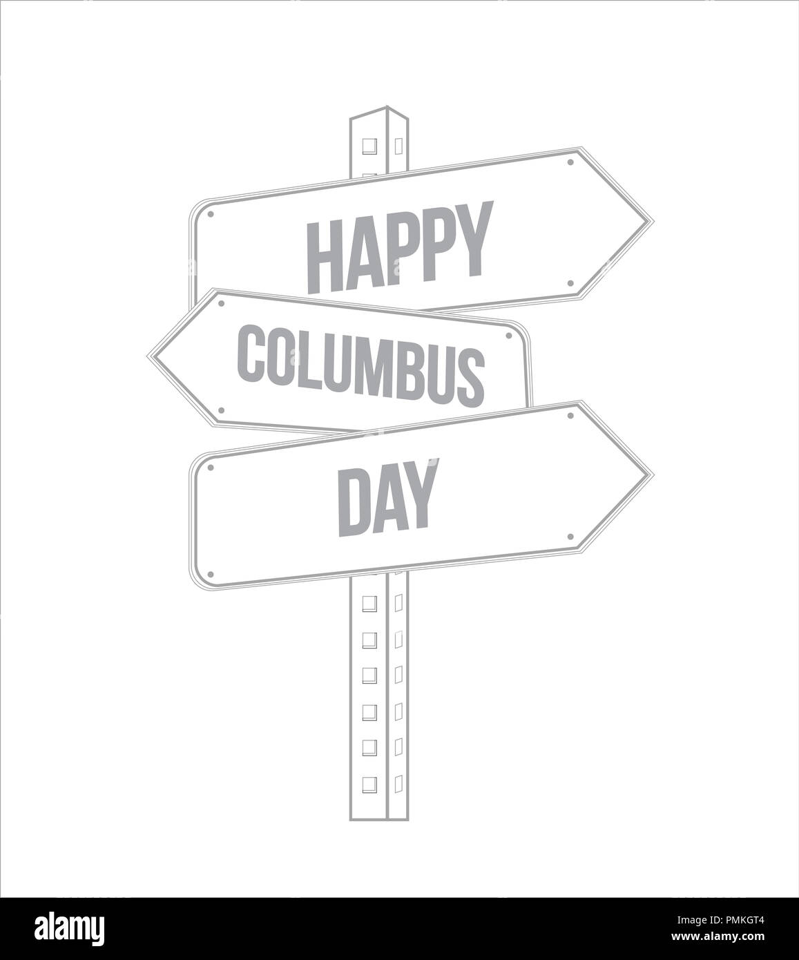 happy columbus day multiple destination line street sign isolated over ...