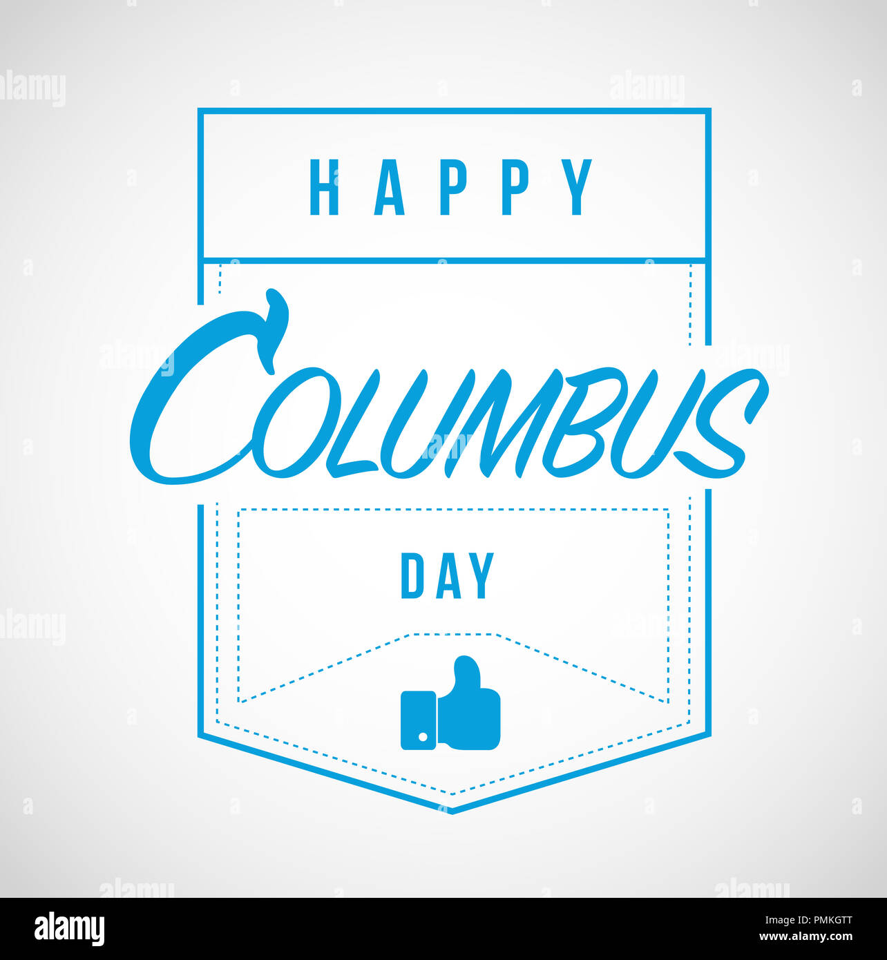happy columbus day Modern stamp message design isolated over a white ...