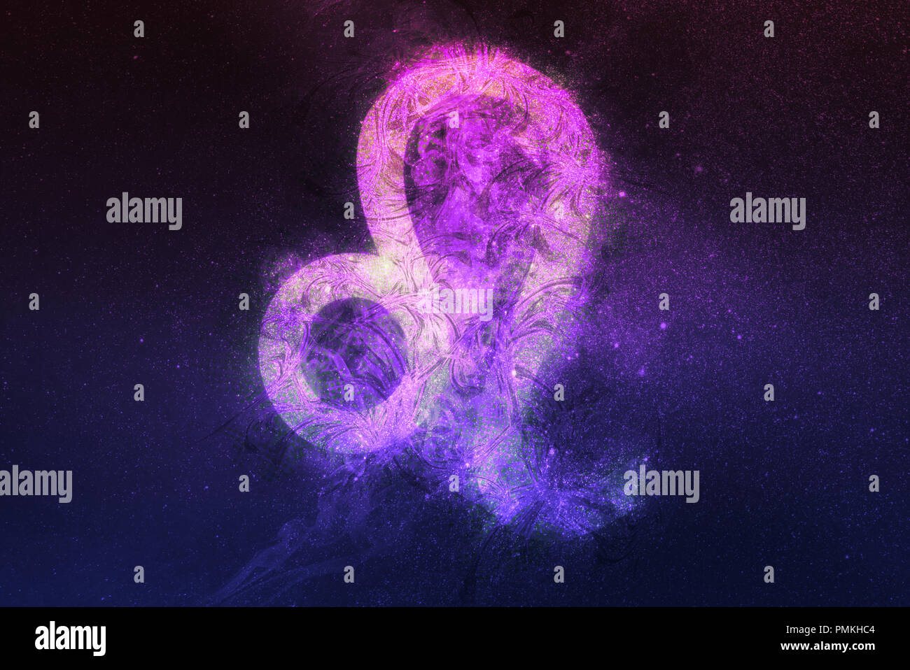 Leo Zodiac Sign. Night sky background Stock Photo - Alamy