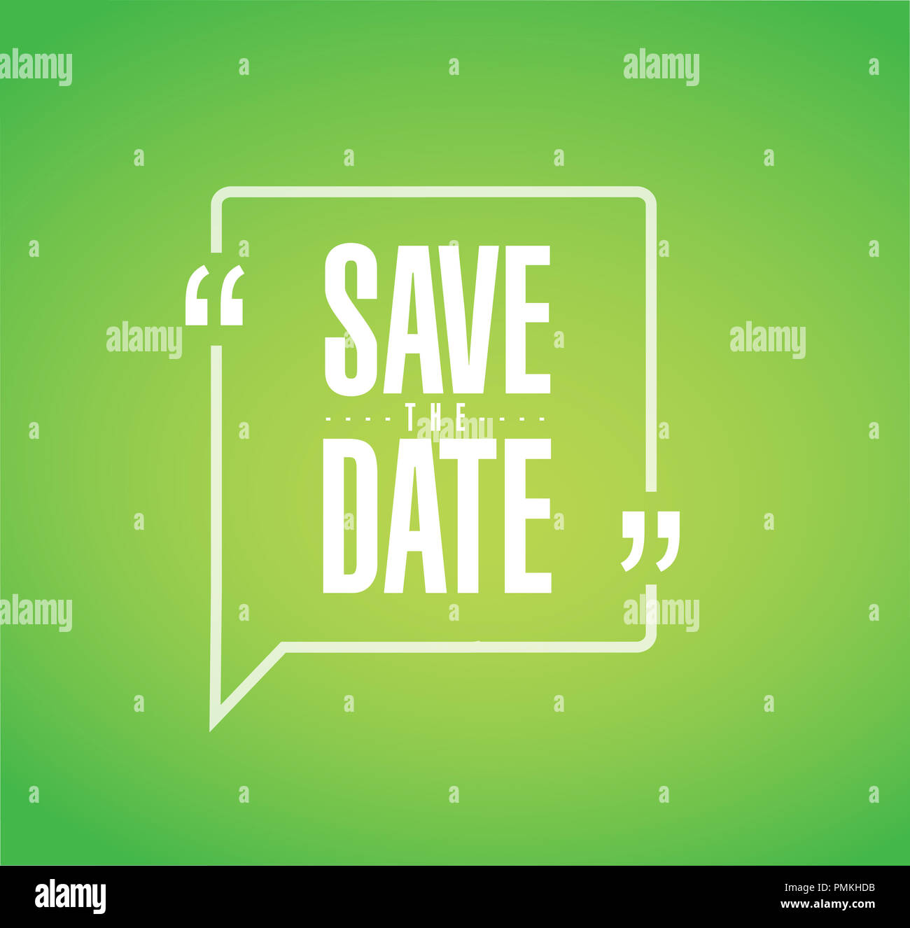 save the date line quote message concept isolated over a green ...