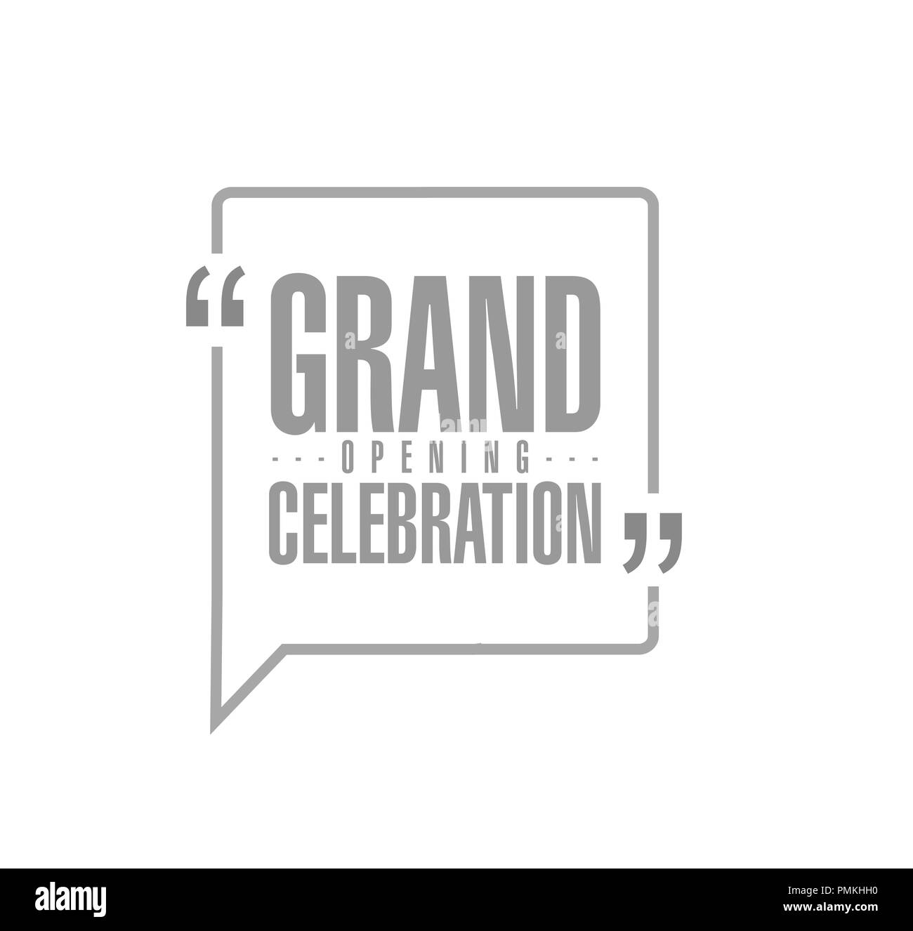 Grand opening celebration line quote message concept isolated over a ...
