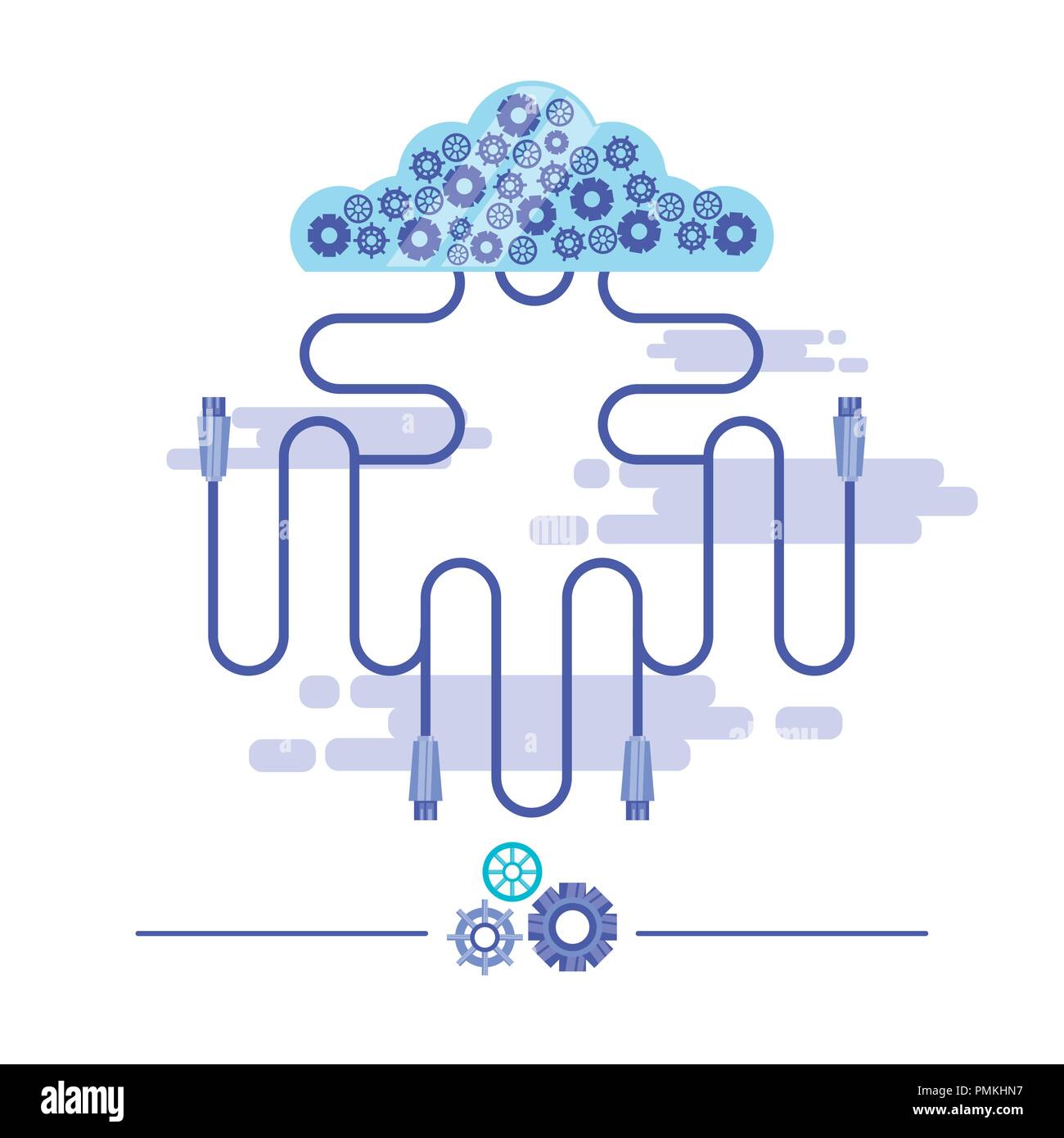 cloud computing with network connection vector illustration design ...