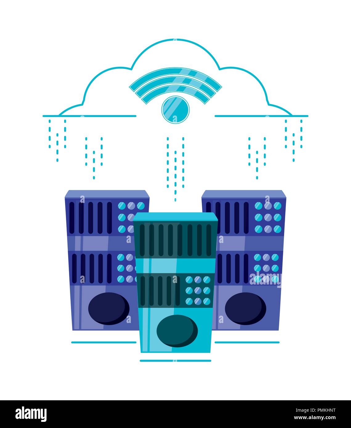 cloud computing with wifi connection vector illustration design Stock ...