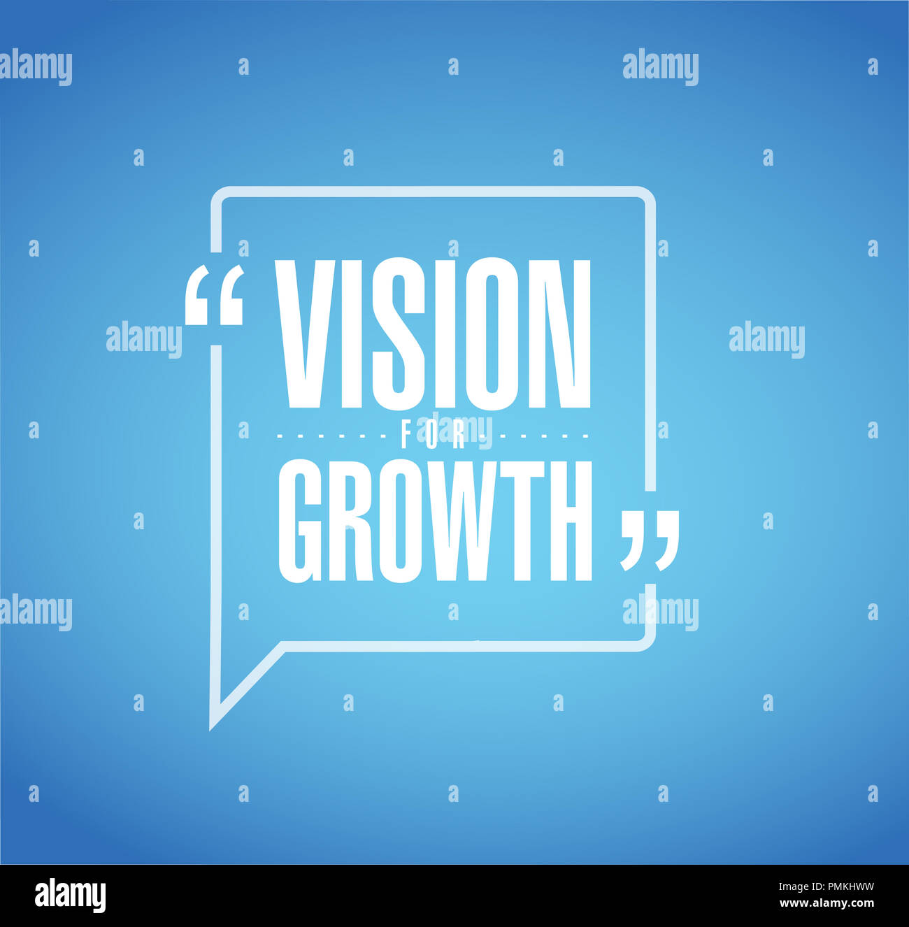 Vision for growth line quote message concept isolated over a blue ...