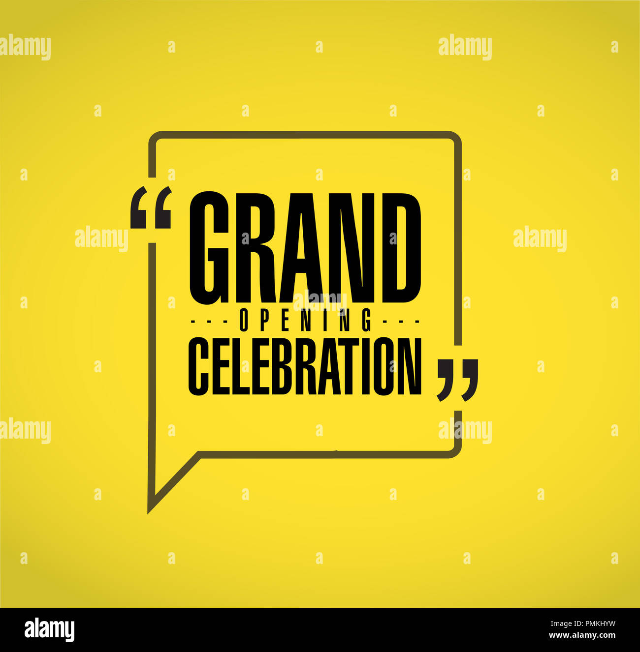 Grand opening celebration line quote message concept isolated over a ...