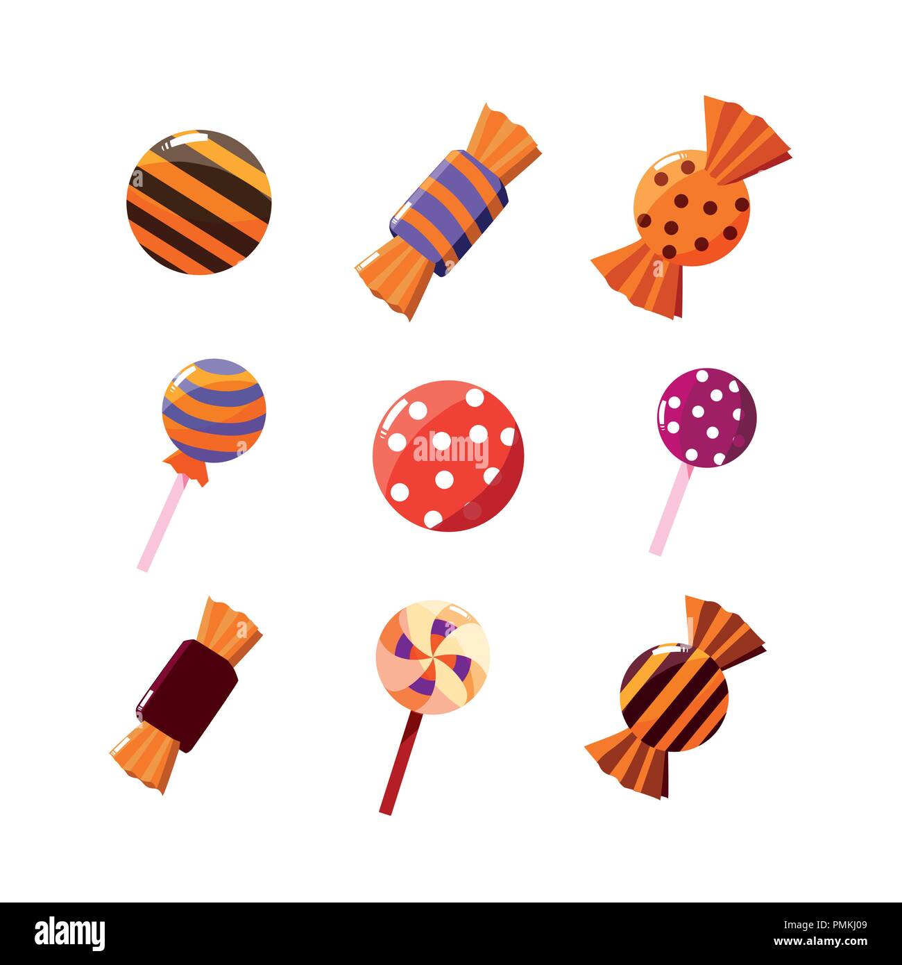 halloween set candies icons vector illustration design Stock Vector ...