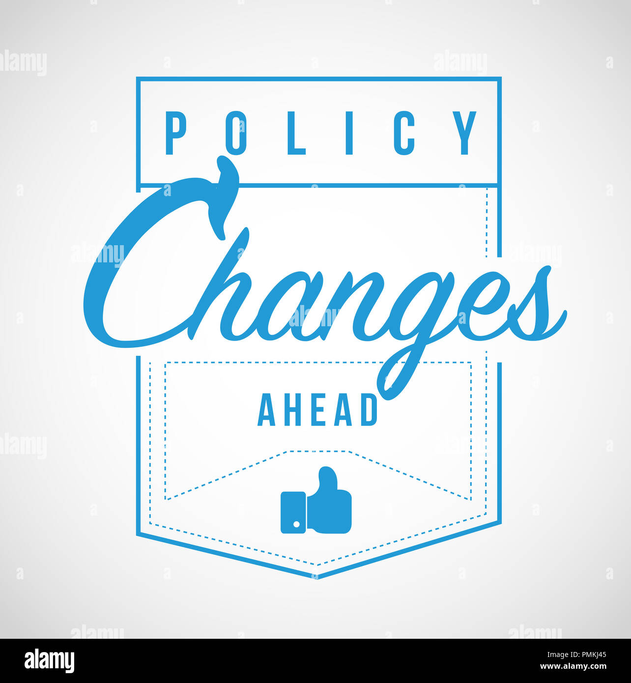 Policy changes ahead Modern stamp message design isolated over a white ...