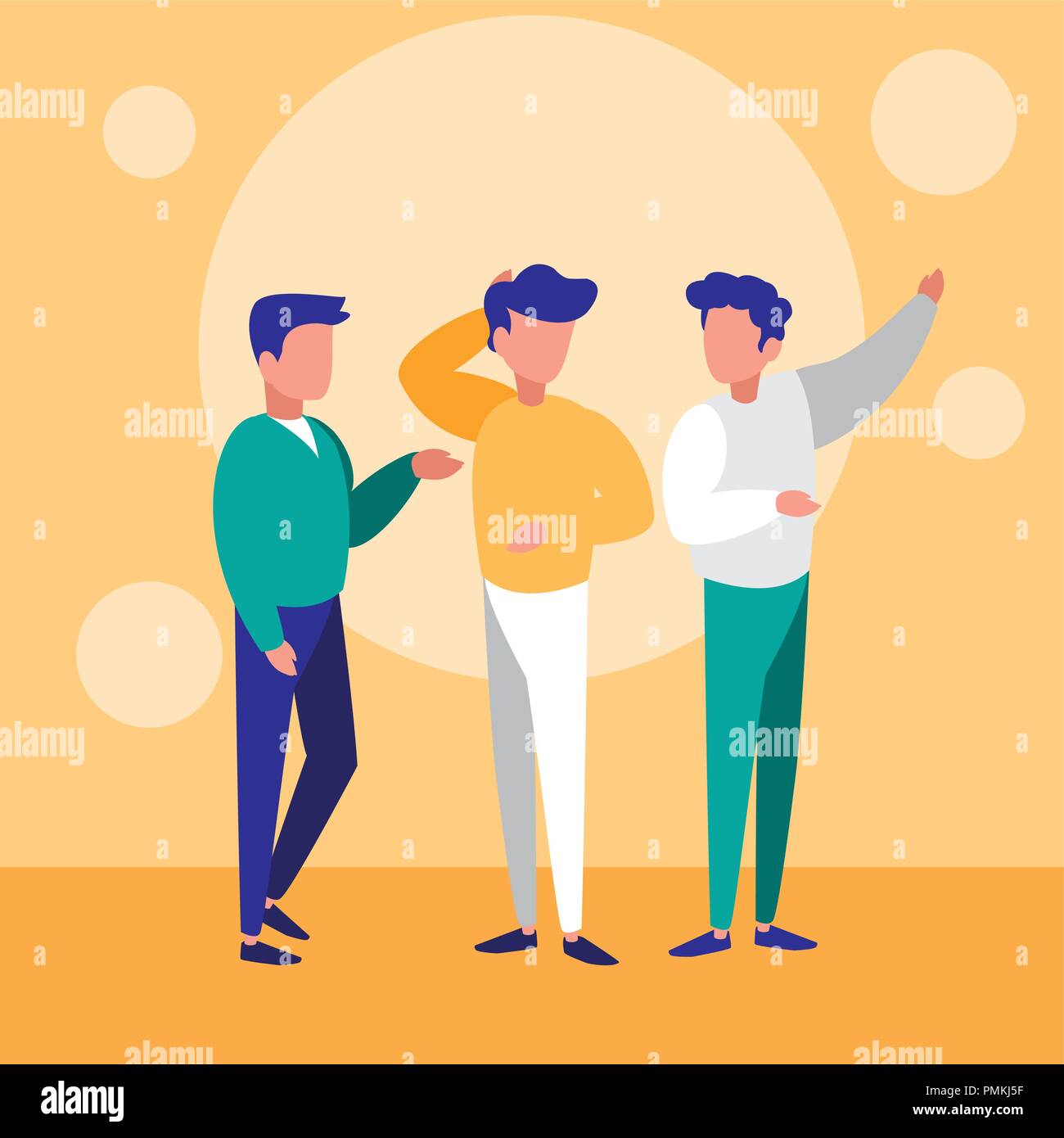 group of men posing characters vector illustration design Stock Vector ...