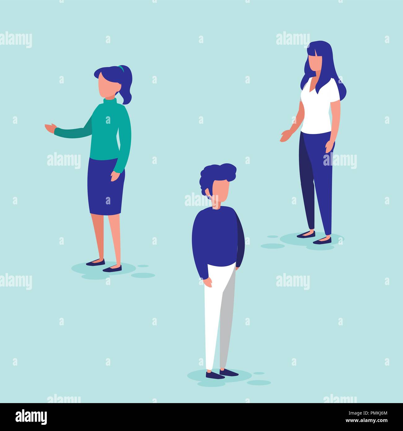 group of people posing characters vector illustration design Stock ...