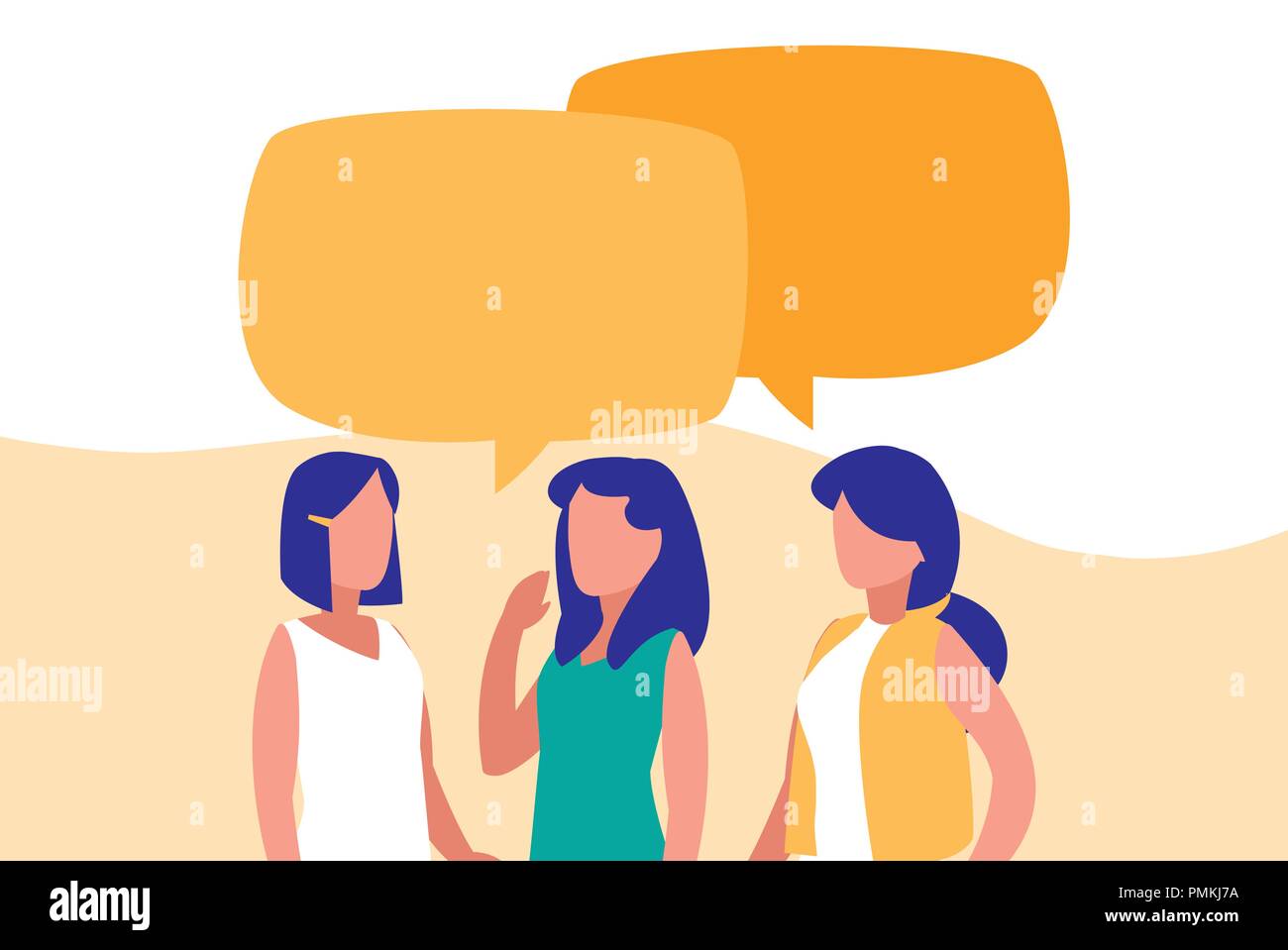 group of women talking characters vector illustration design Stock ...