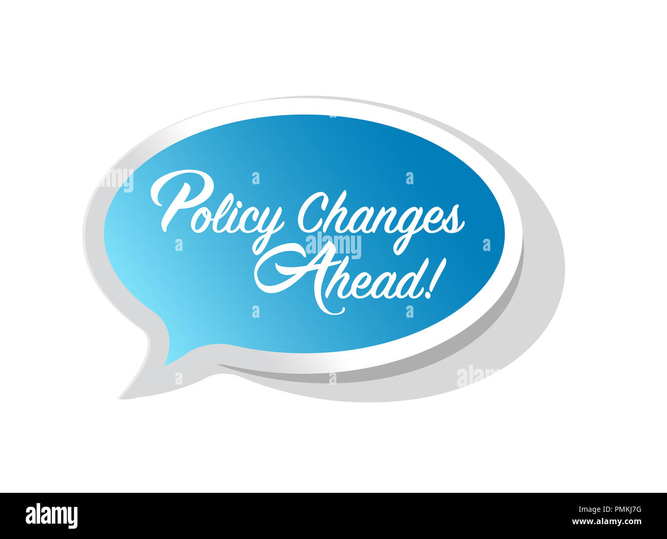 Policy changes ahead bright message bubble isolated over a white ...