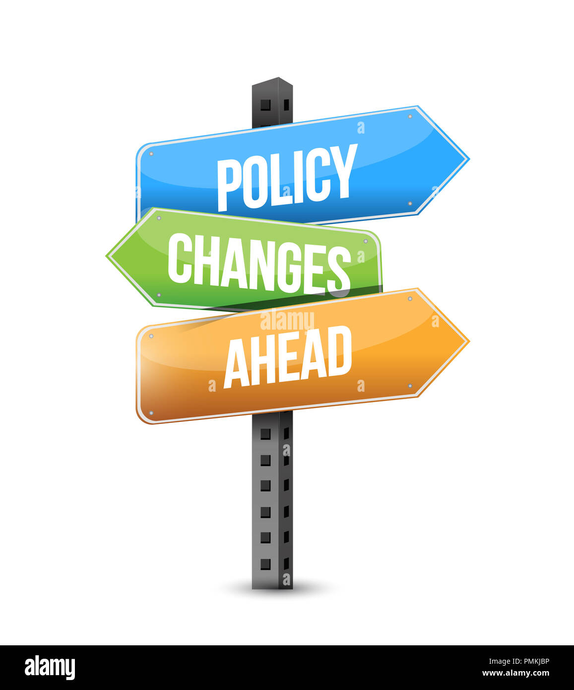 Policy changes ahead multiple destination line street sign isolated ...